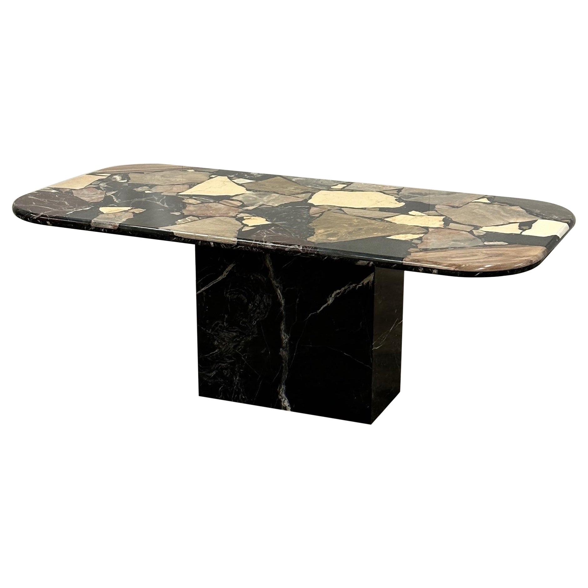 Mosaic Mixed Marble Dining Table For Sale at 1stDibs