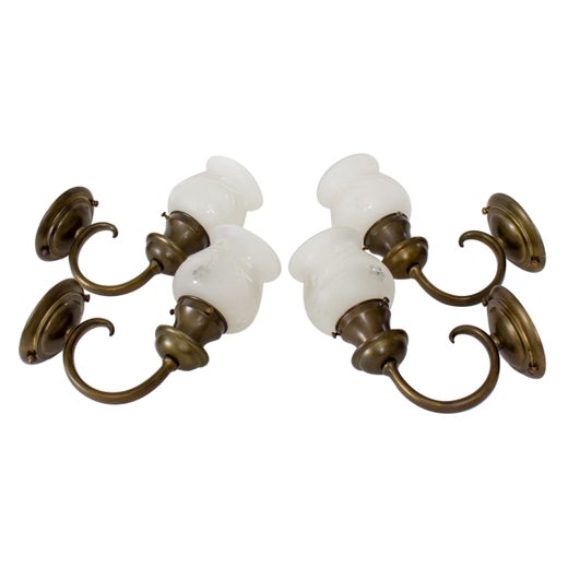 1920's Caldwell Porcelain Backplate Blue Sconces For Sale at 1stDibs