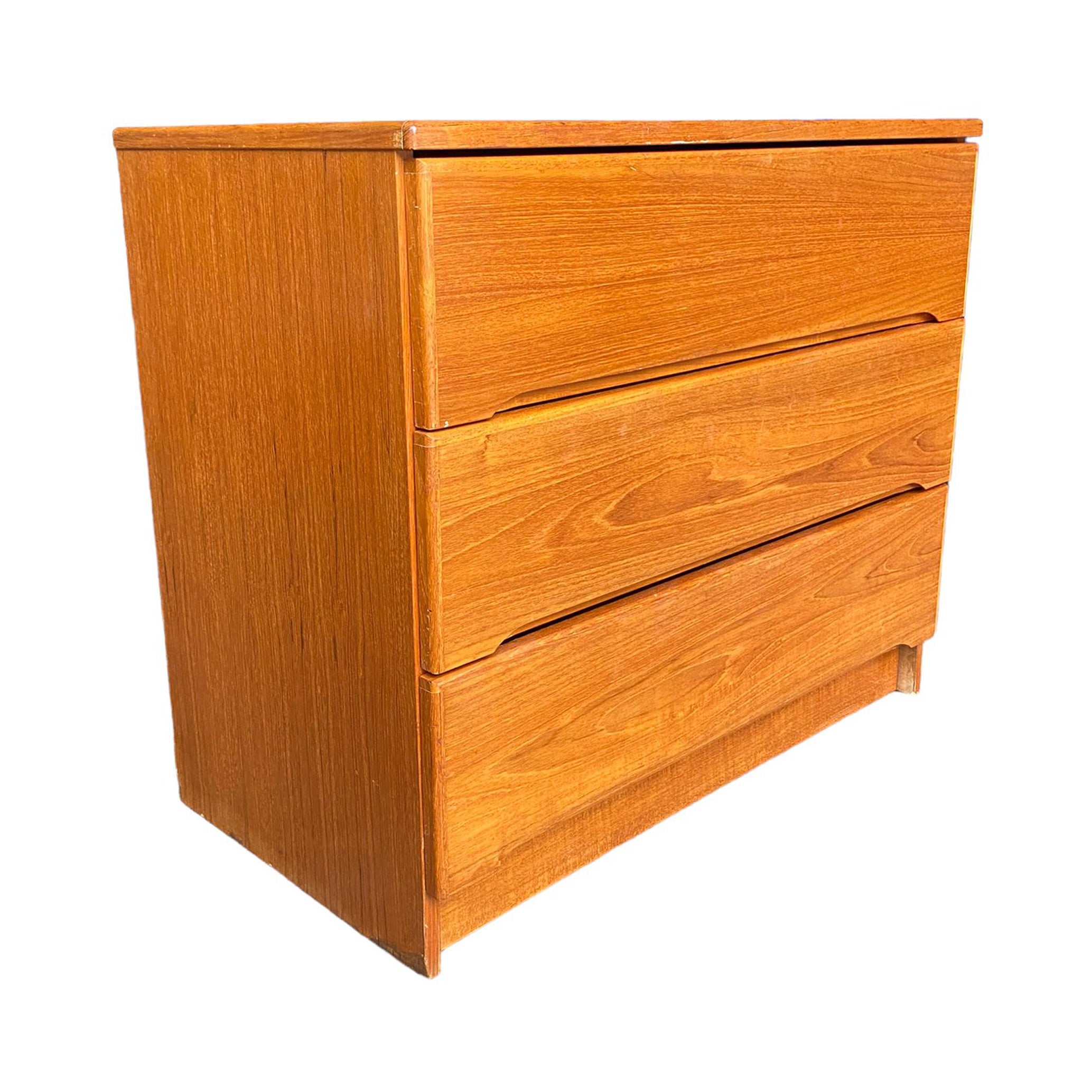 Teak Three Drawer Dresser at 1stDibs