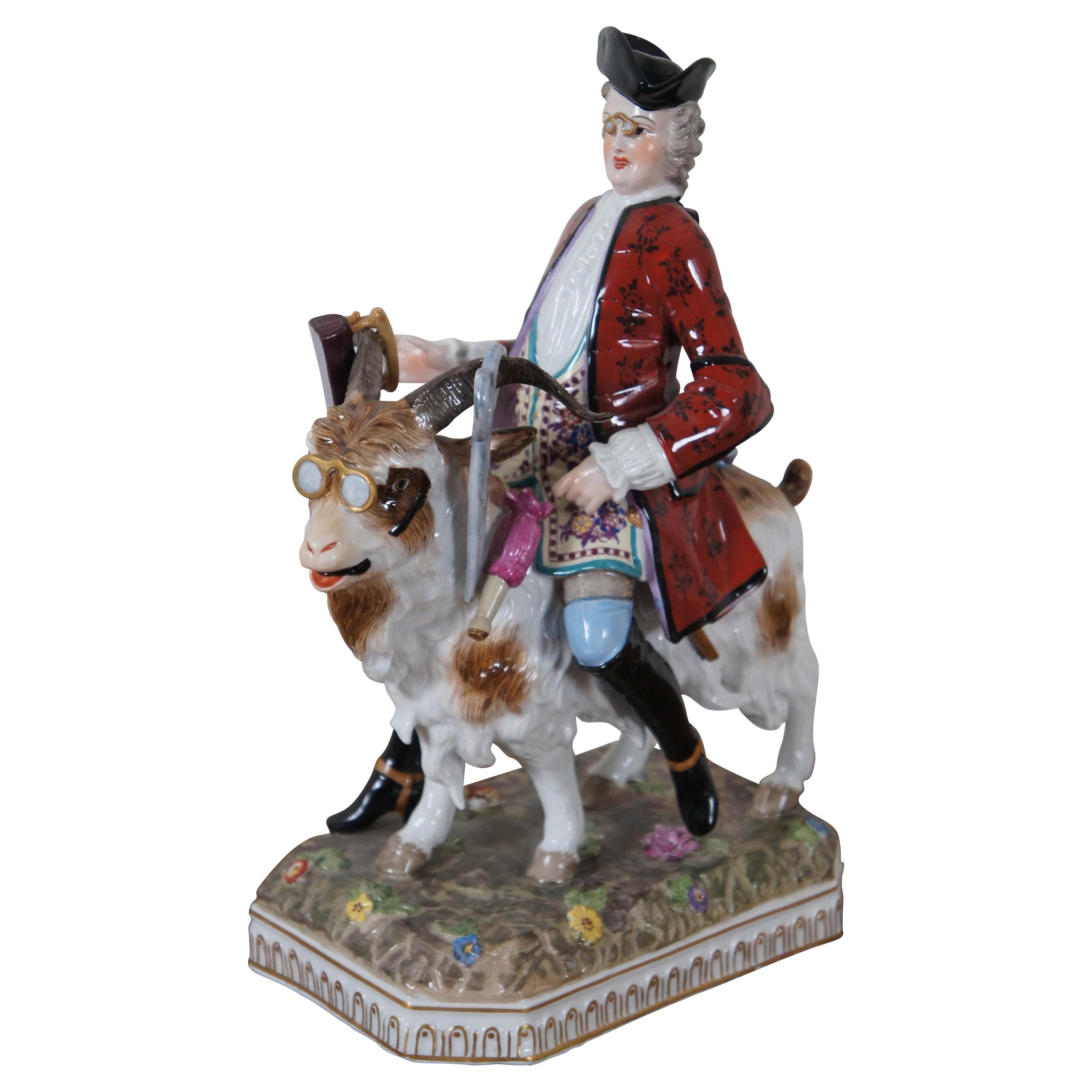 Fabulous Meissen Porcelain Group of Count Bruhl's "Tailor on a Goat ...