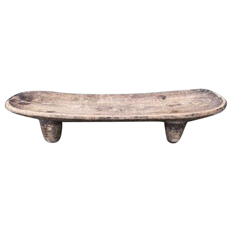 Early 20th Century Nigerian Tribal Wooden Low Bench For Sale at 1stDibs