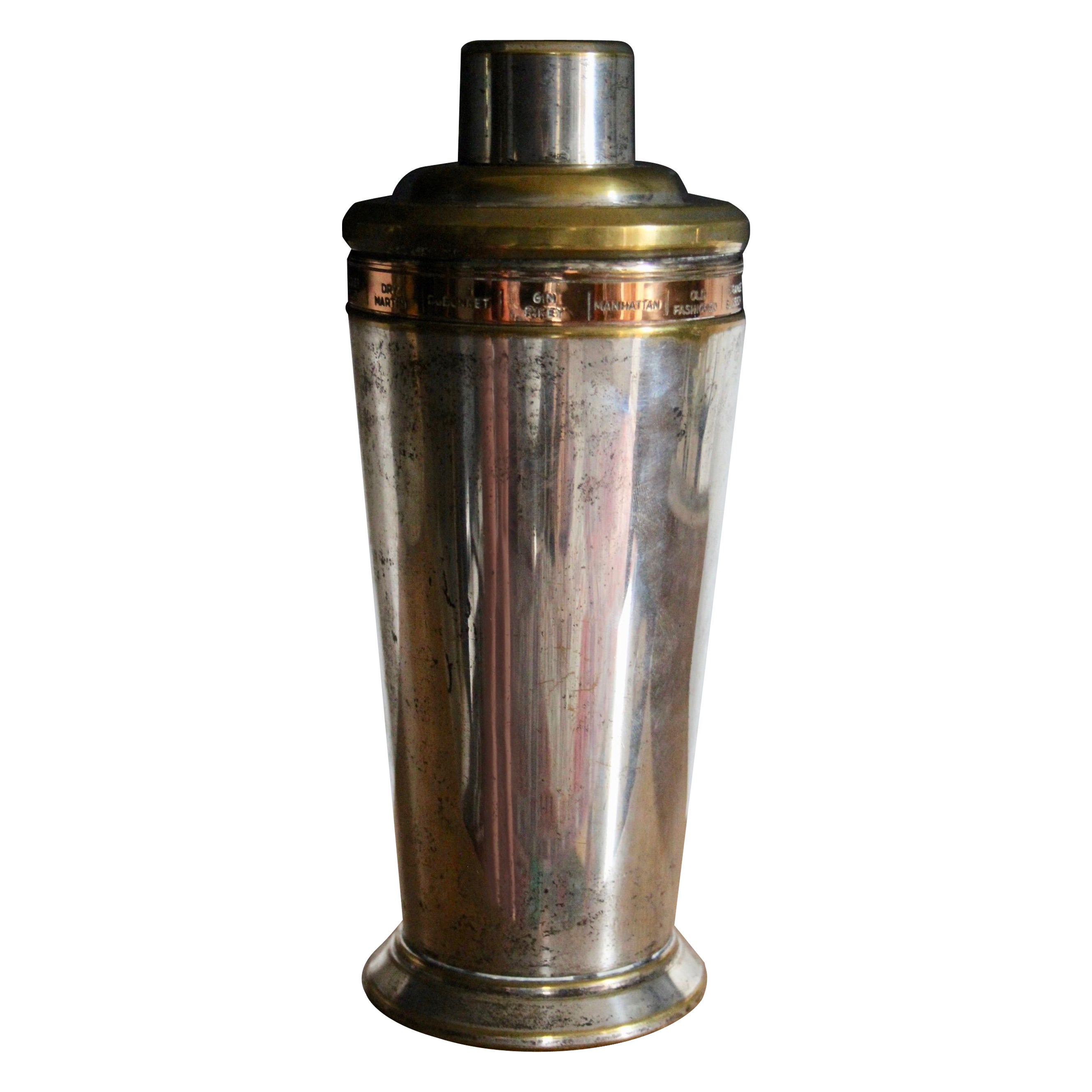 20th Century Continental "Recipe" Cocktail Shaker For Sale at 1stDibs