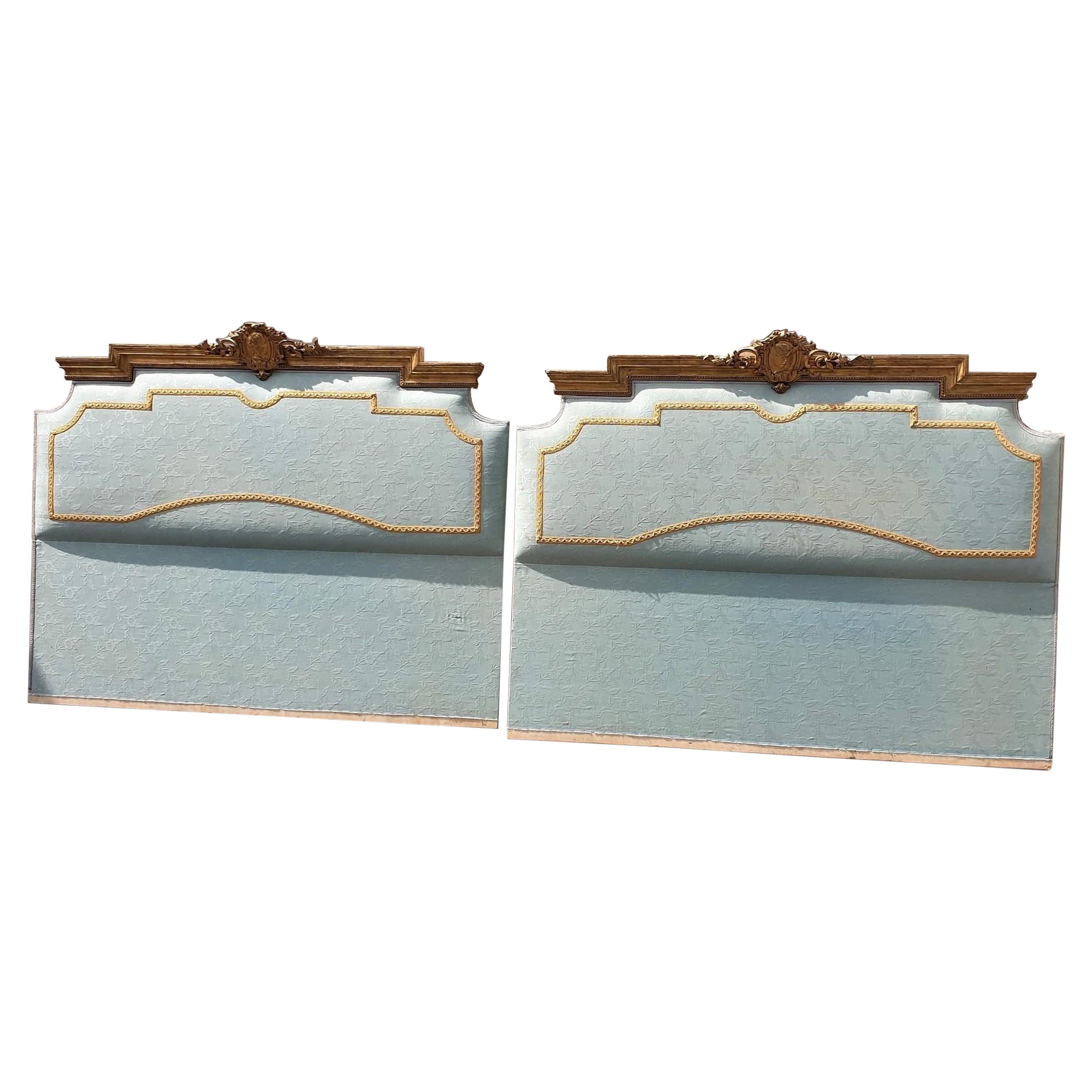 Pair Of Large Golden Wood Headboards, Early 20th Century For Sale at ...