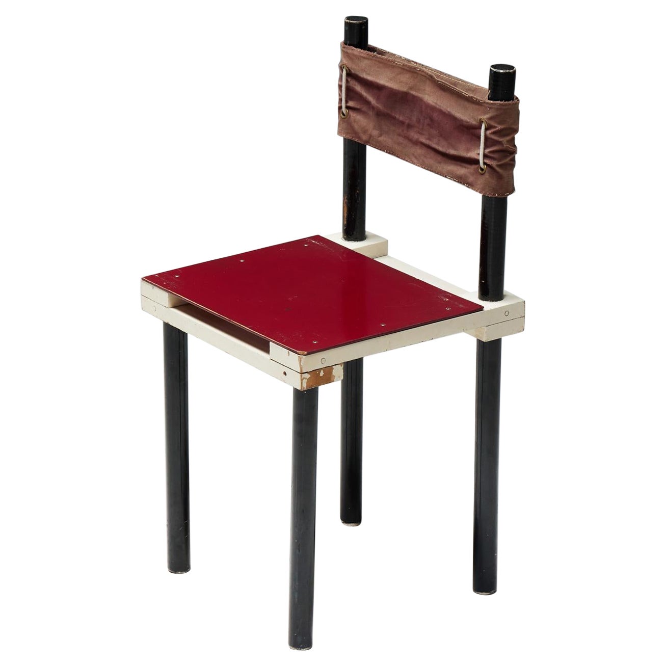 Vintage Dutch Prototype Chair in the Style of Rietveld's Military Chair ...