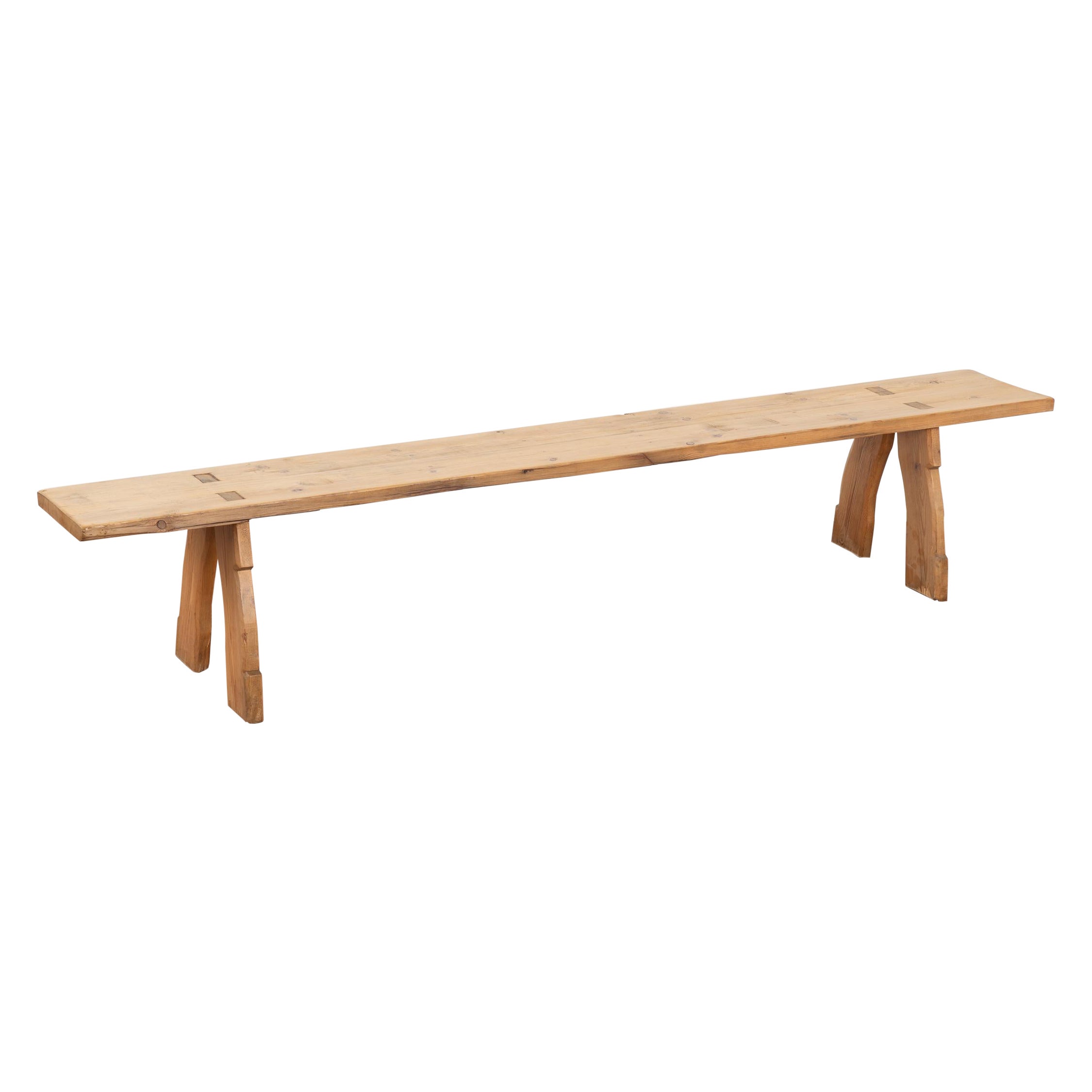 Rustic Narrow Pine Bench, Sweden circa 1860-80 For Sale at 1stDibs