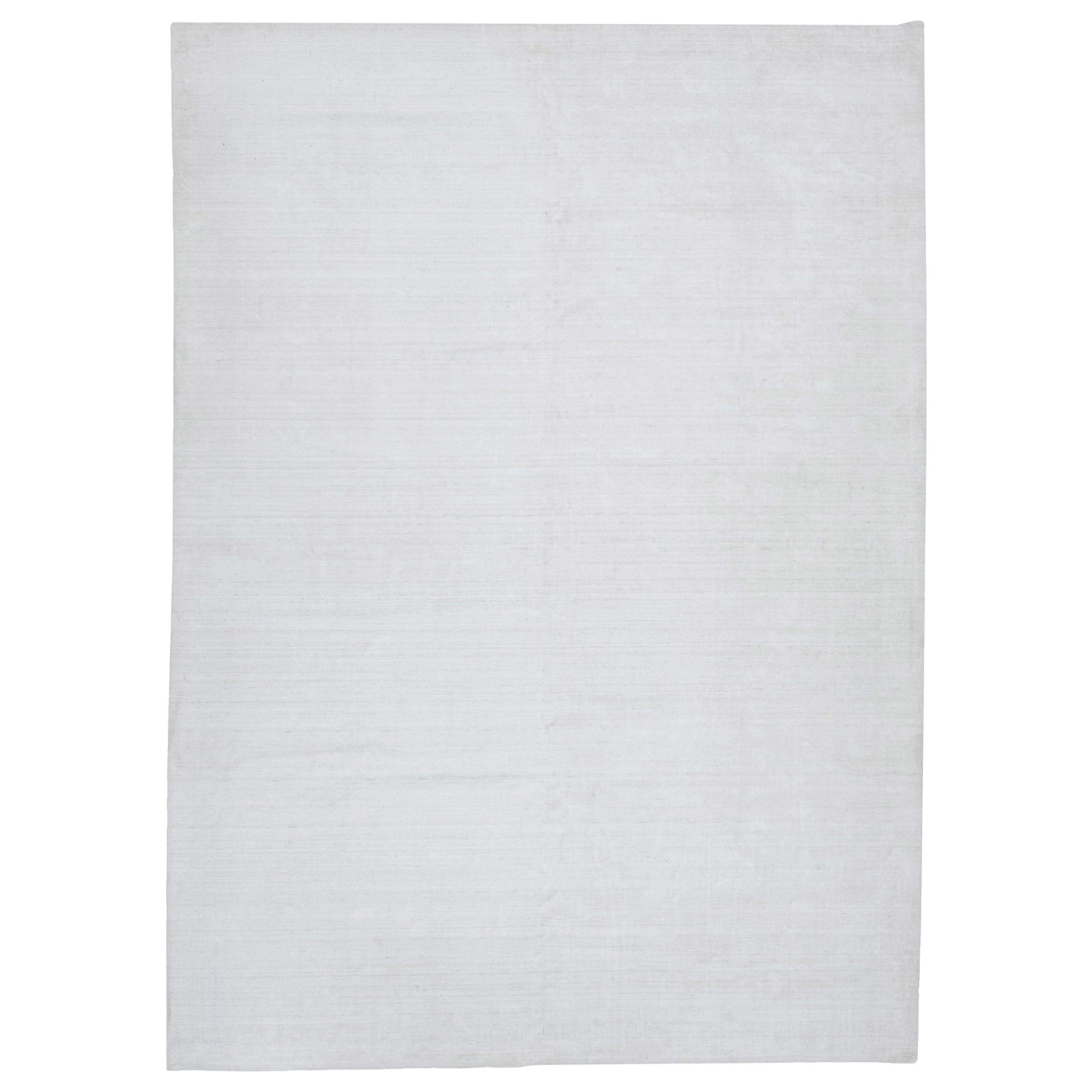 Hand-Loomed Modern Solid Gabbeh Wool Rug In Ivory For Sale at 1stDibs