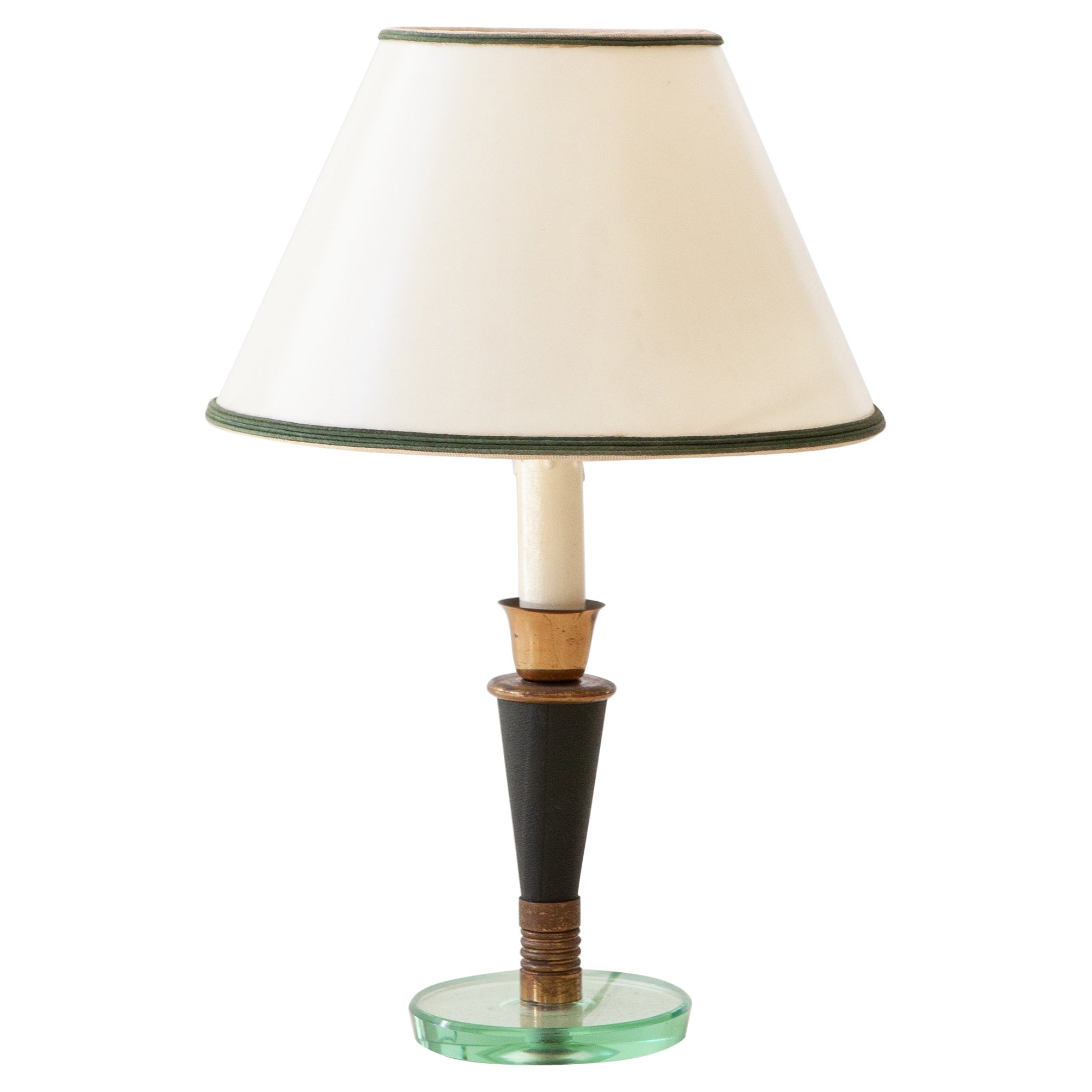 1950s Italian Design Table Lamp - Elegance in Glass and Brass For Sale ...
