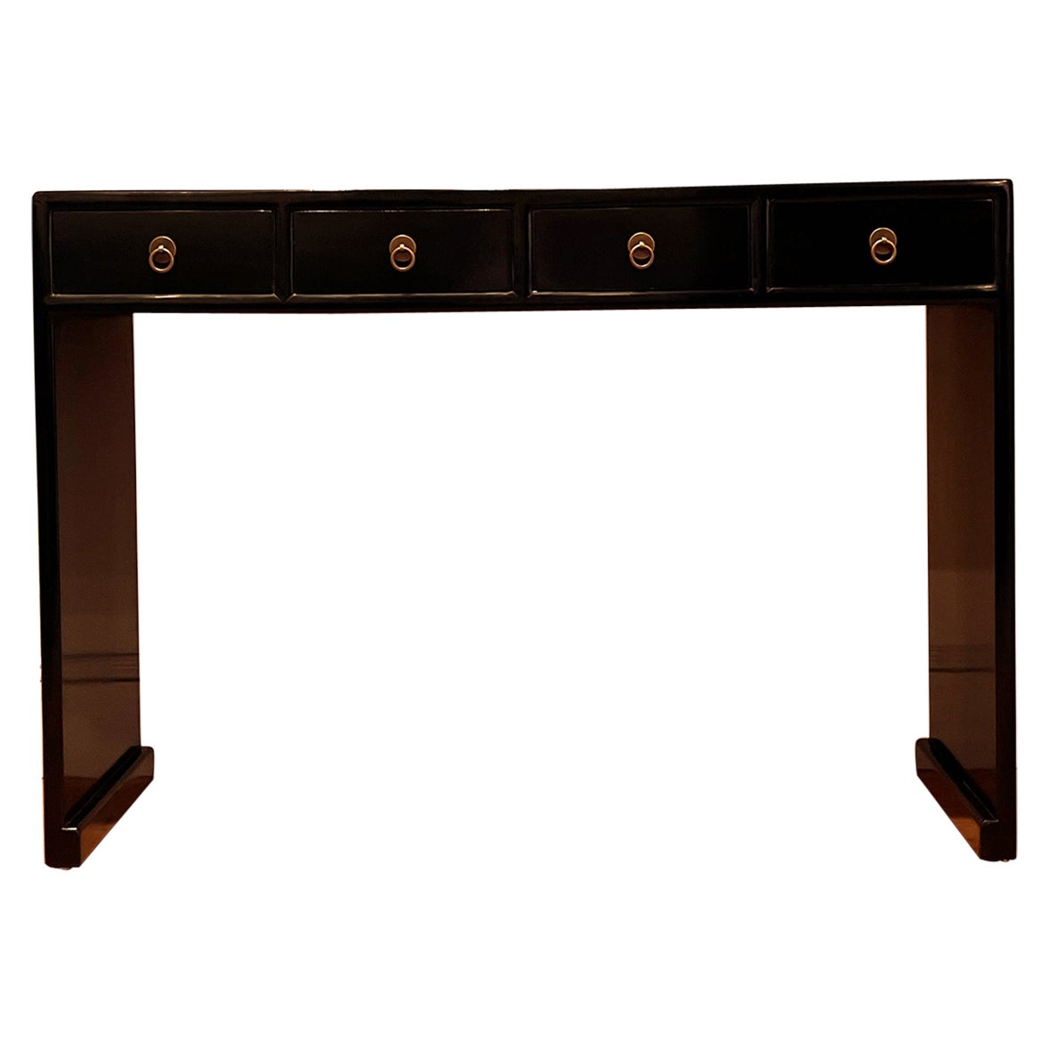 Fine Black Lacquer Console Table For Sale at 1stDibs