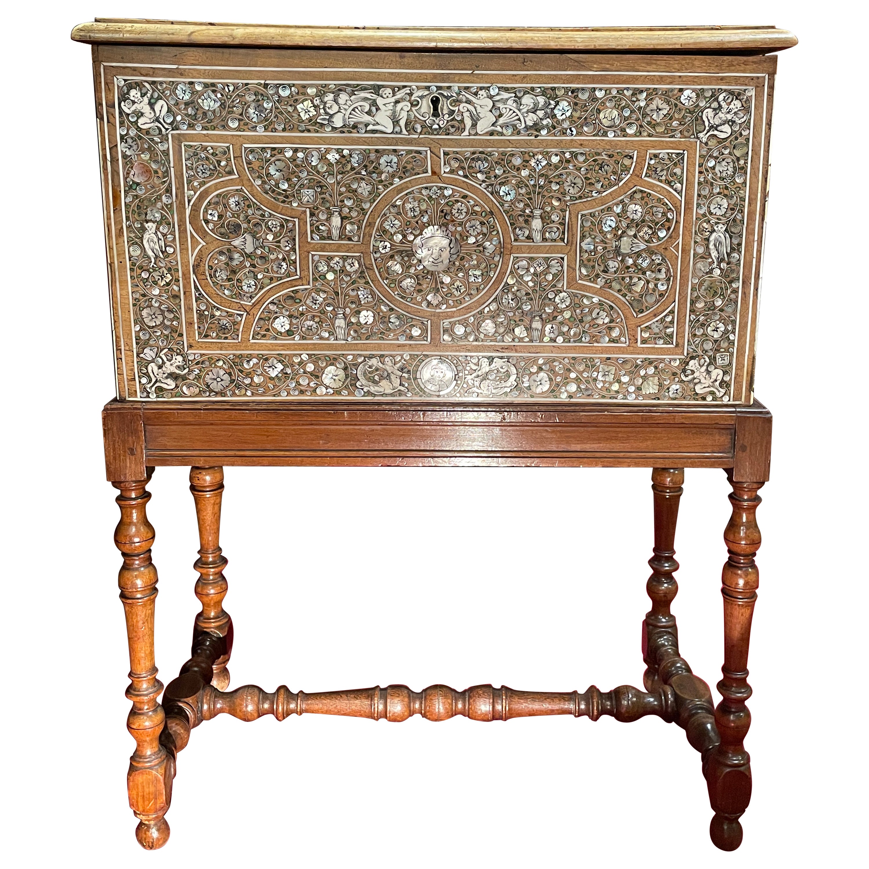 Rare and Elegant Table Chest Inlaid with Mother-of-pearl and Ivory For ...