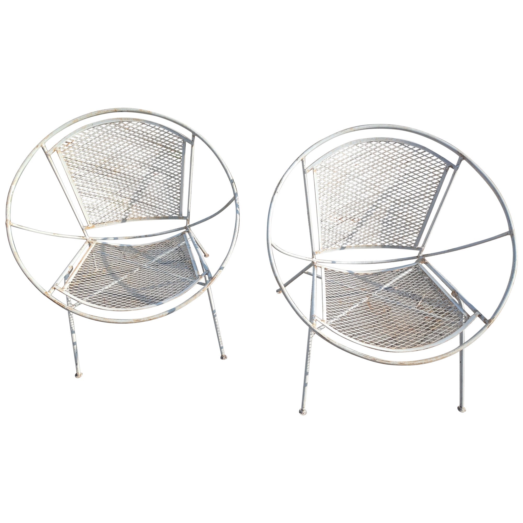 Pair of Mid Century Modern Radar Saucer Chairs by Tempestini for John ...
