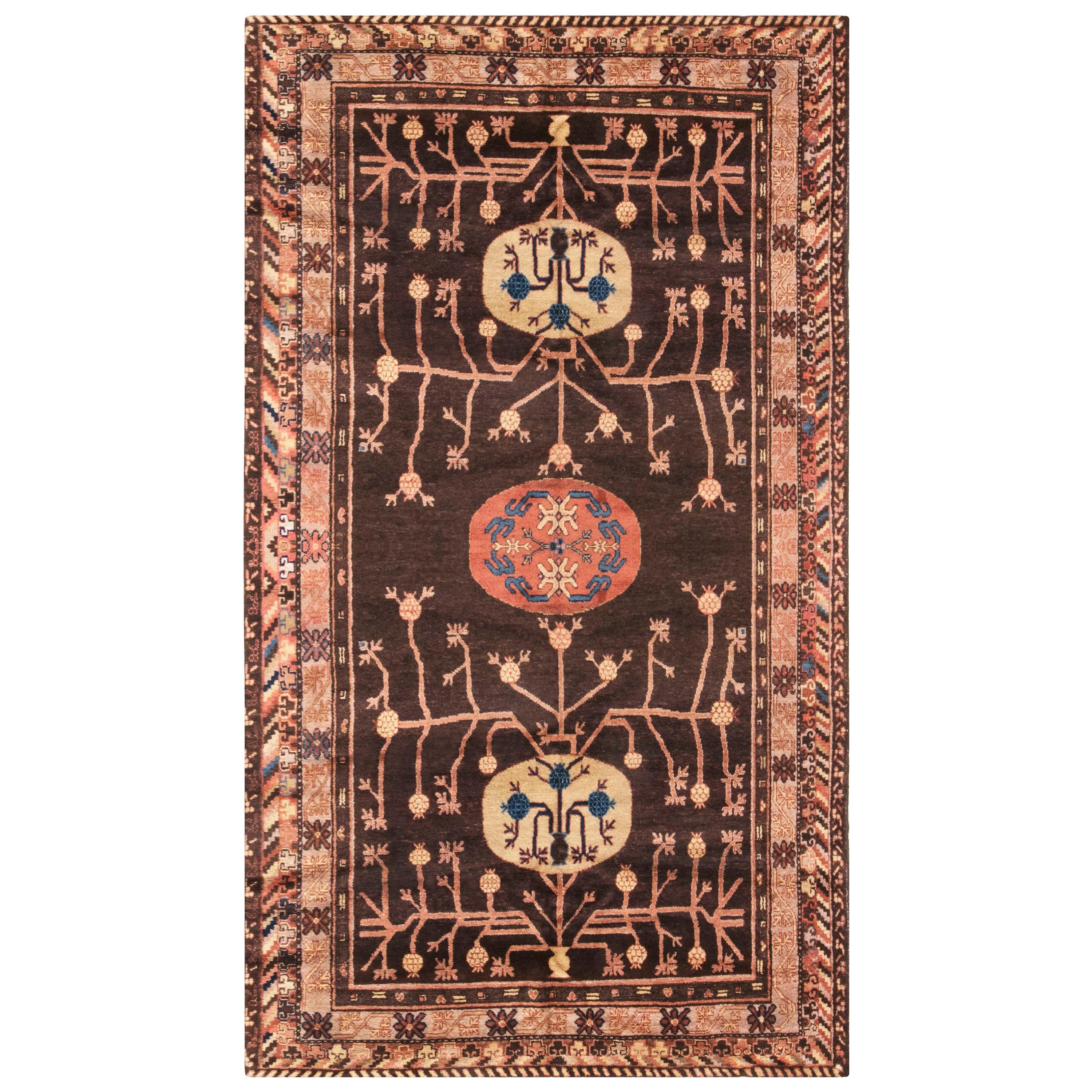 Brown Modern Samarkand Handmade Pictorial Motif Wool Rug For Sale at ...