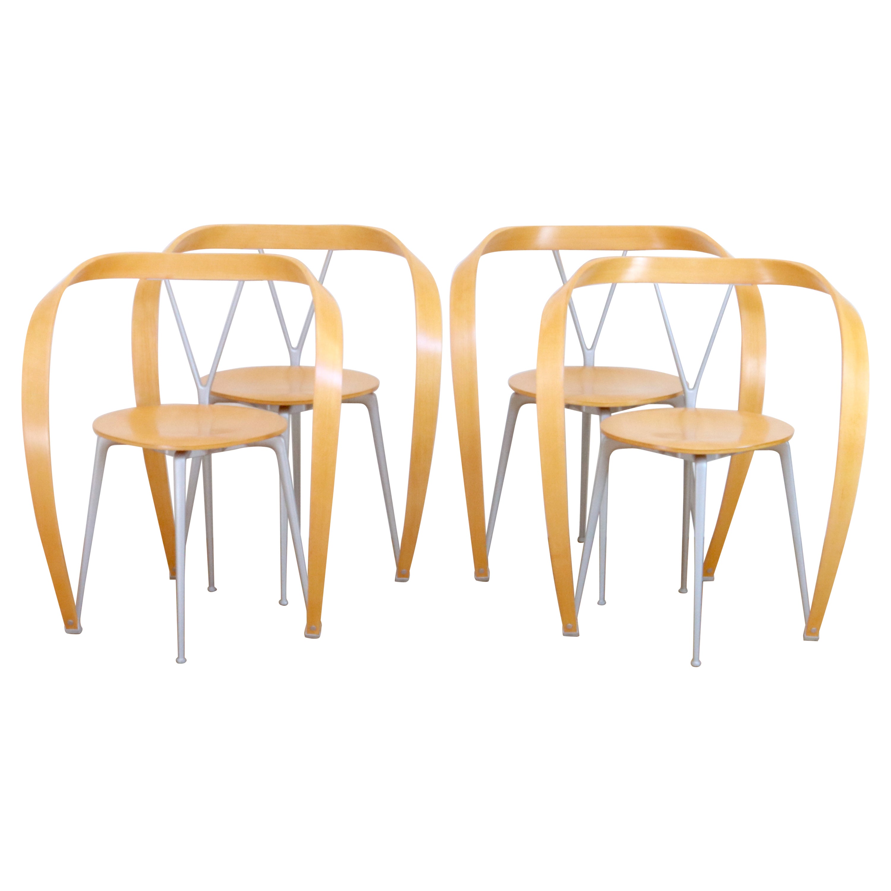 Set of 4 Revers Chairs by Andrea Branzi for Cassina For Sale at 1stDibs