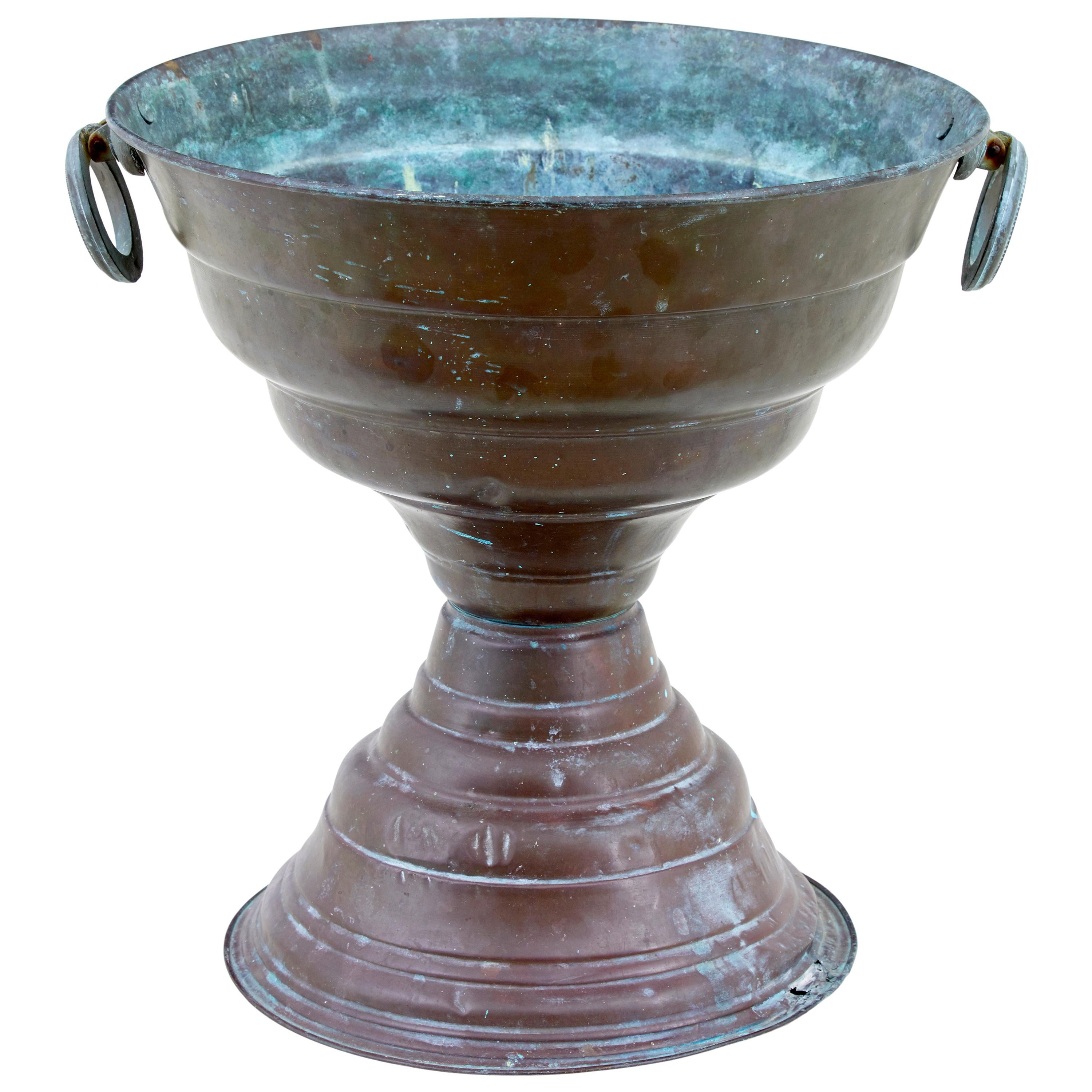 Large 19th century Italian copper tazza For Sale at 1stDibs