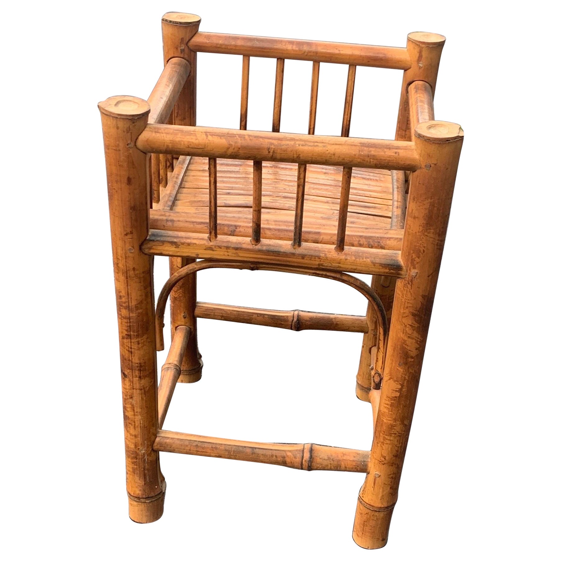 Small 1970s Bamboo Plant Stand For Sale at 1stDibs