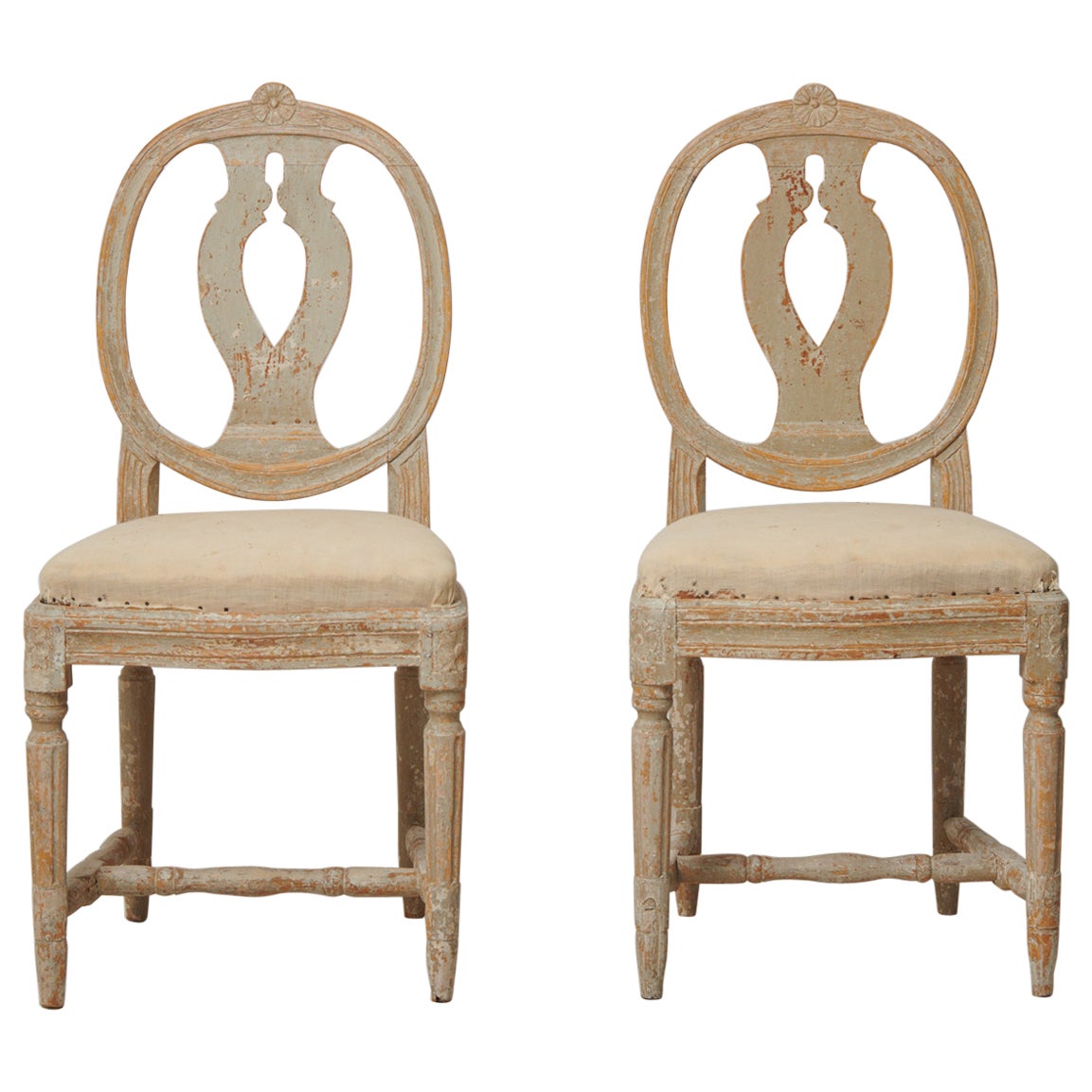 Pair of Antique Swedish Gustavian Handmade Chairs at 1stDibs