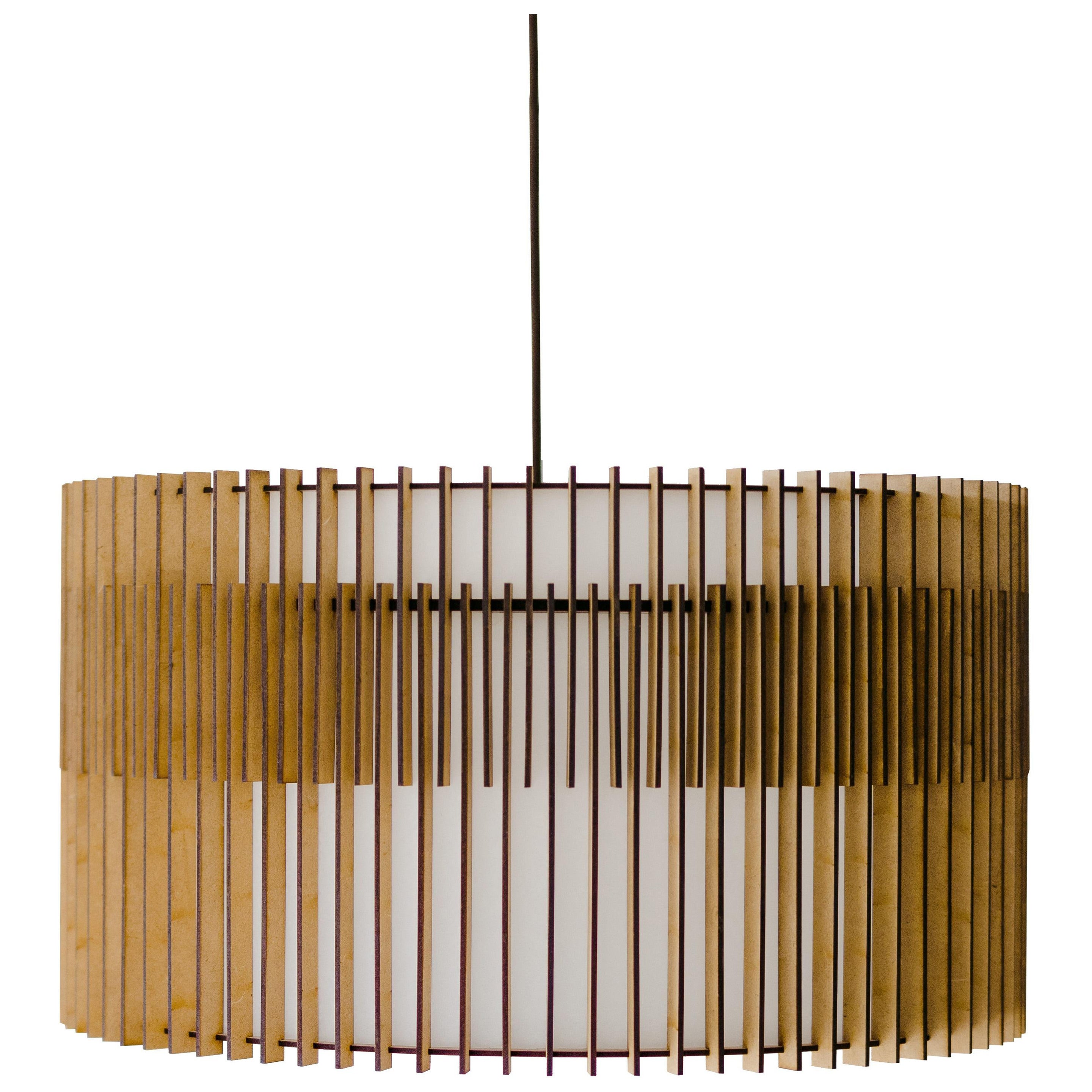 Contemporary, Handmade Pendant Lamp , Natural MDF Wood, by ...