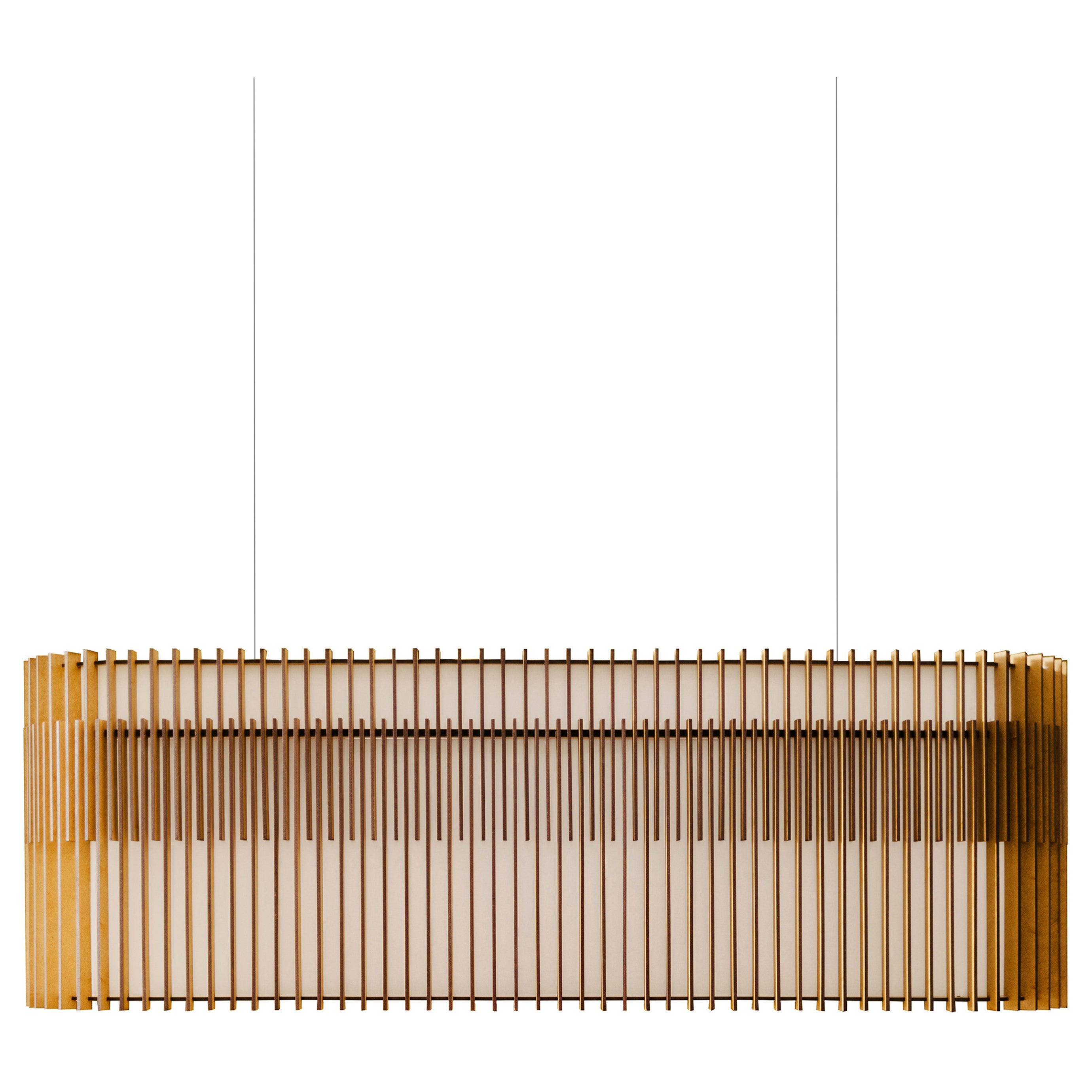 Contemporary, Handmade Pendant Lamp, Mdf Wood Large, 31.49'' Long, L800 ...