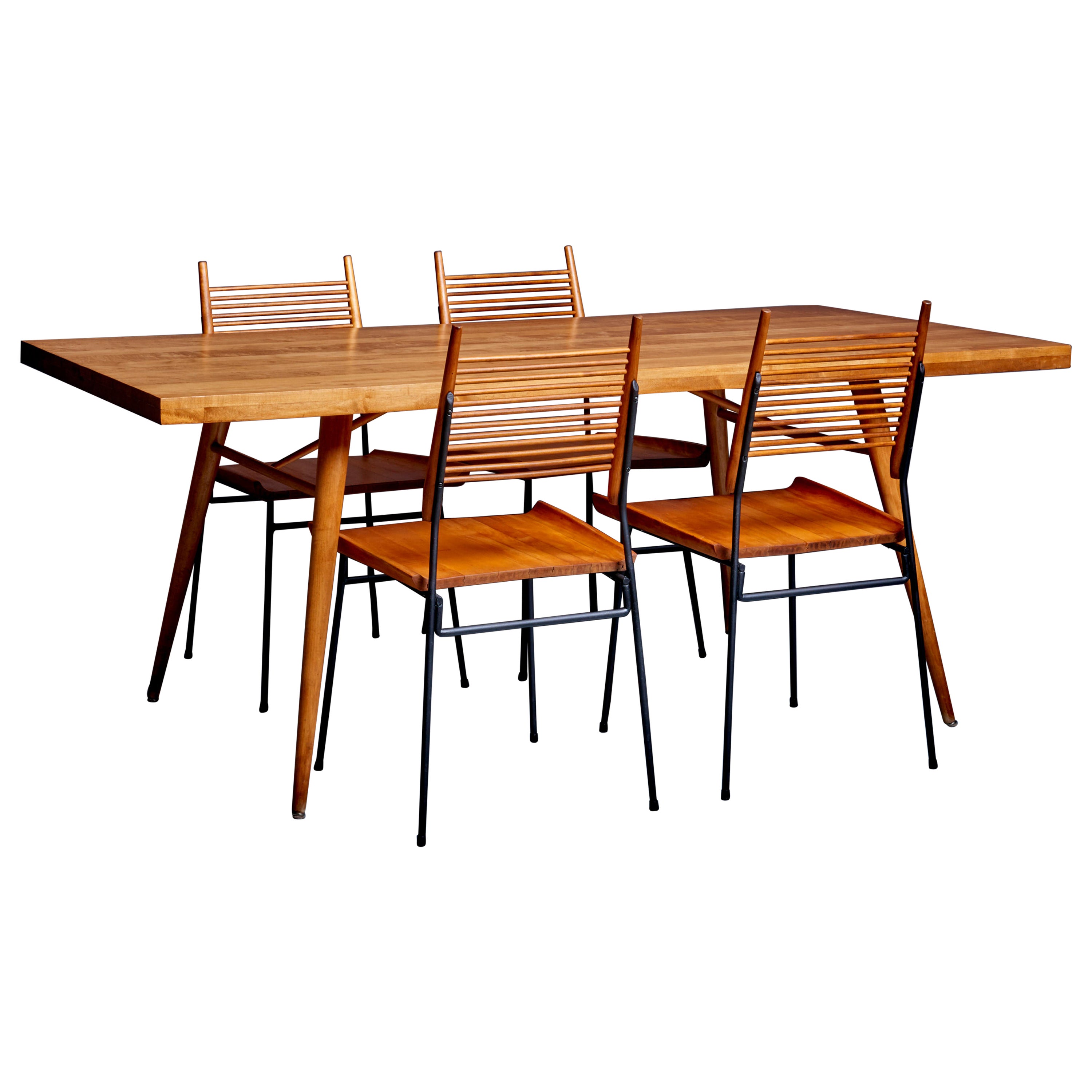 Set of Paul McCobb Shovel Chairs and Planner Group dining table USA ...
