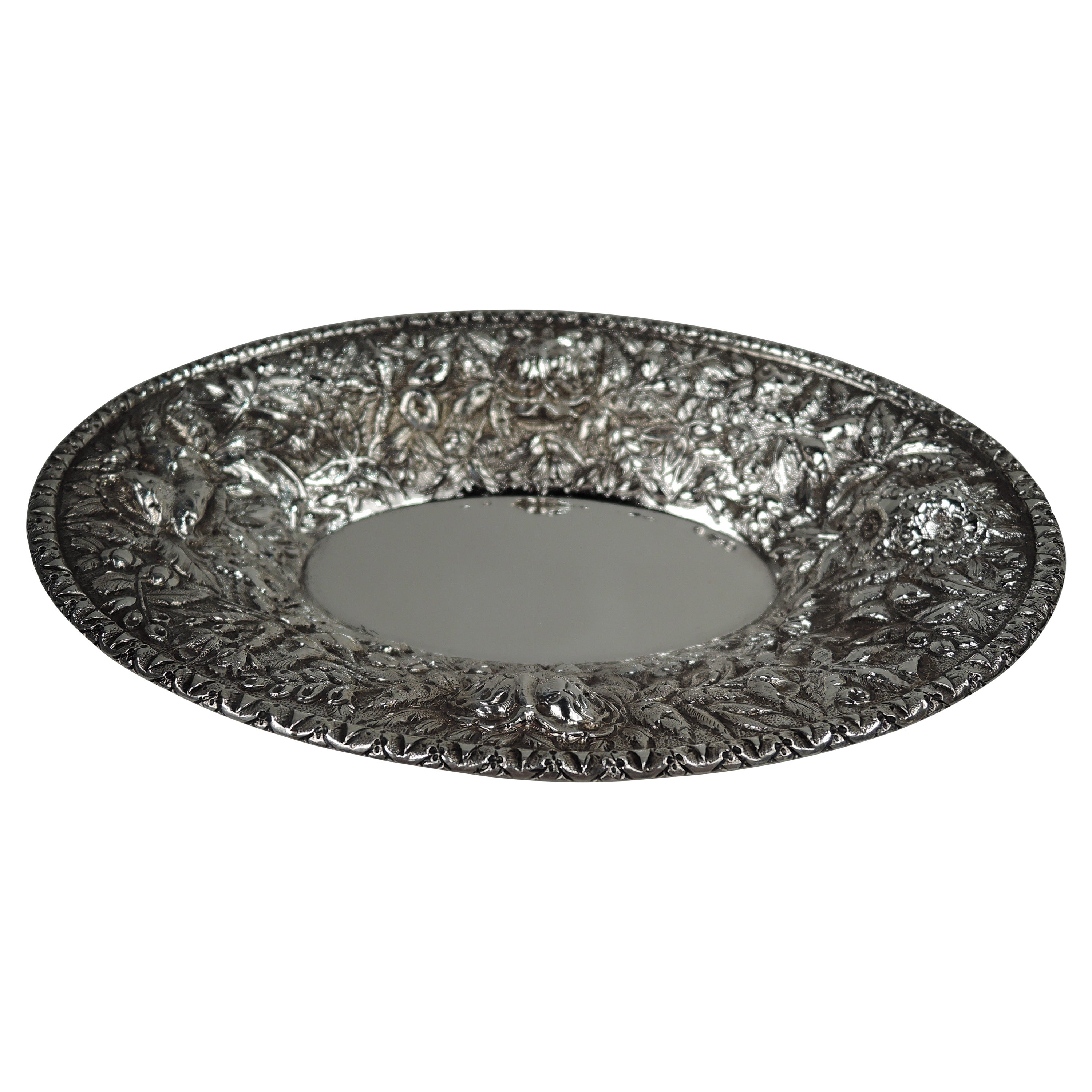 Antique Kirk Victorian Repousse Silver Bowl For Sale at 1stDibs