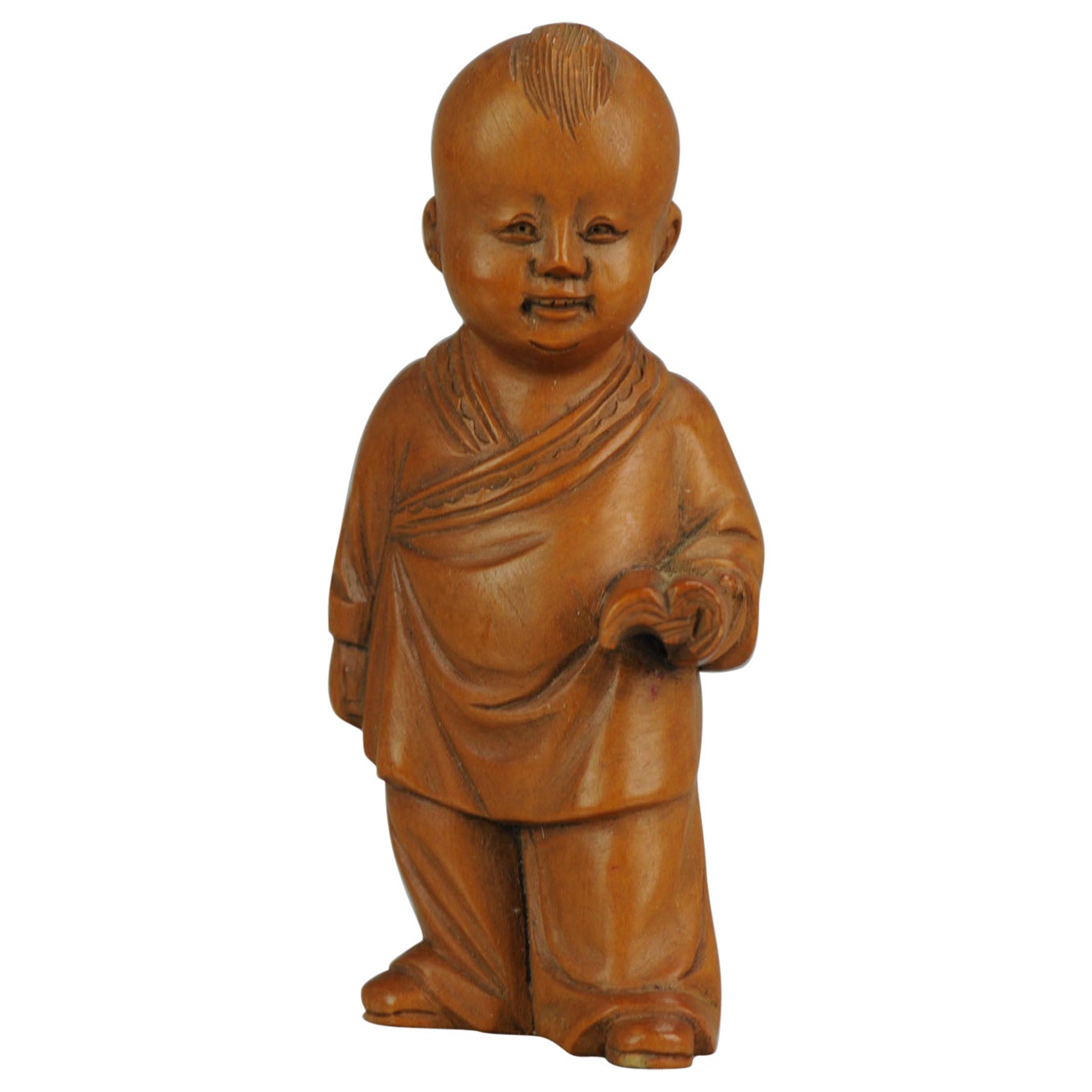 Chinese Wood Carved Statue figure China Qing or Minguo Ca 1900 For Sale ...
