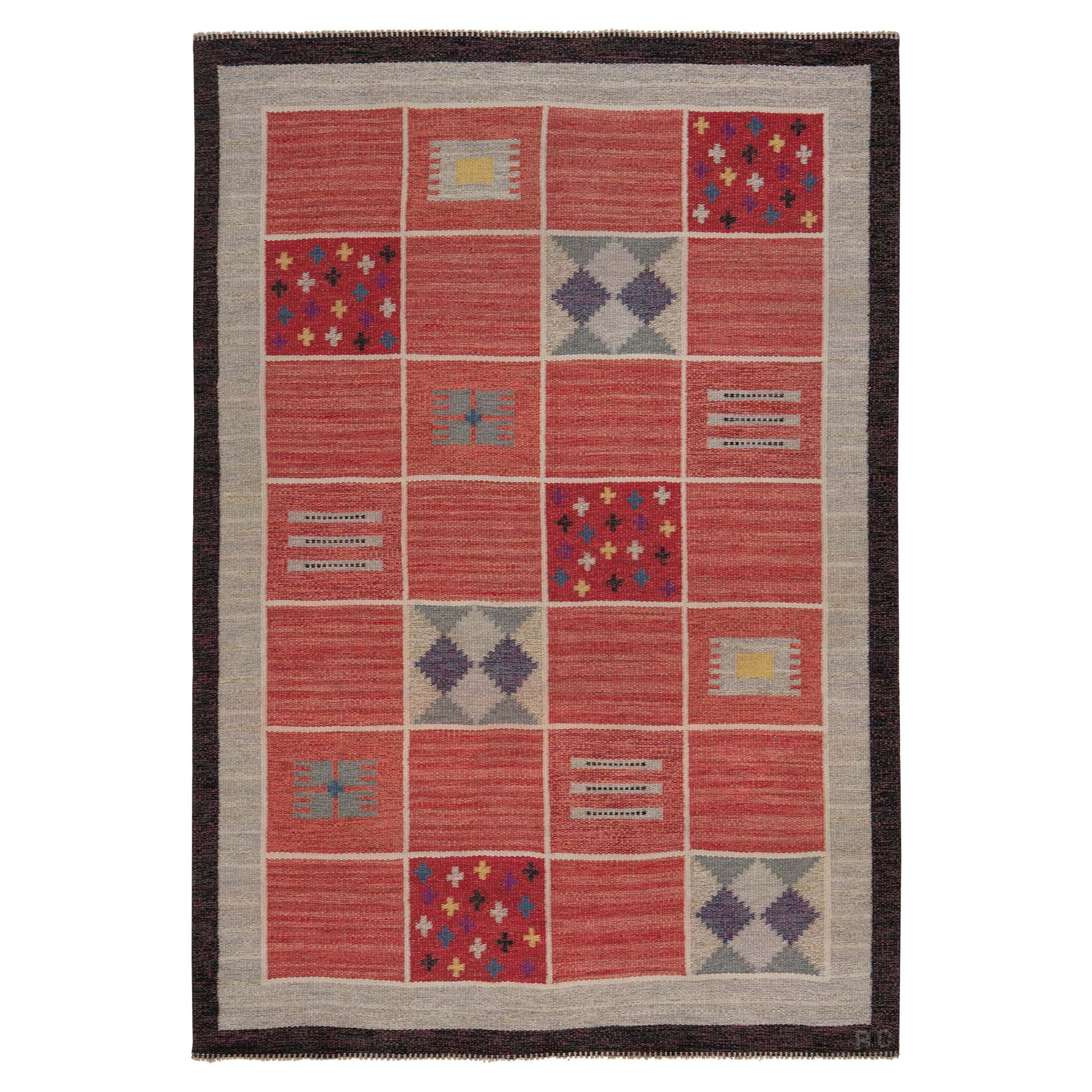 Midcentury Swedish RÖLAKAN Rug by Rakel Carlander (RC) For Sale at 1stDibs