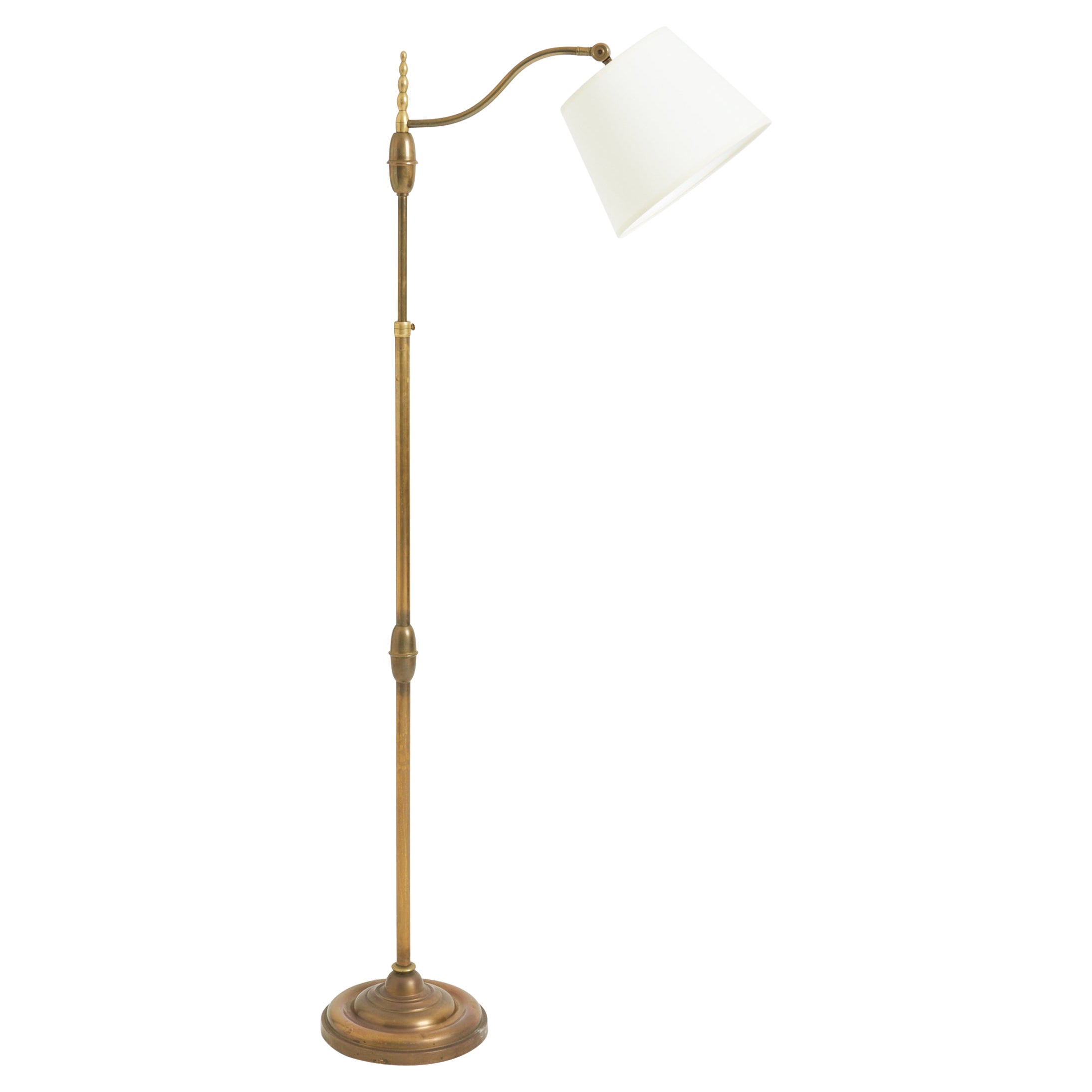 Mid-Century Brass Telescopic Floor lamp For Sale at 1stDibs