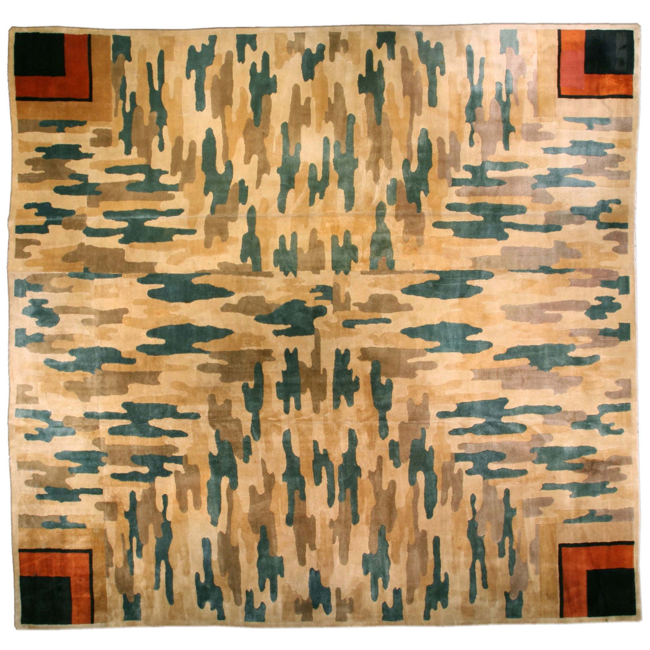 Doris Leslie Blau Collection Vintage Chinese Art Deco Handmade Wool Rug ...