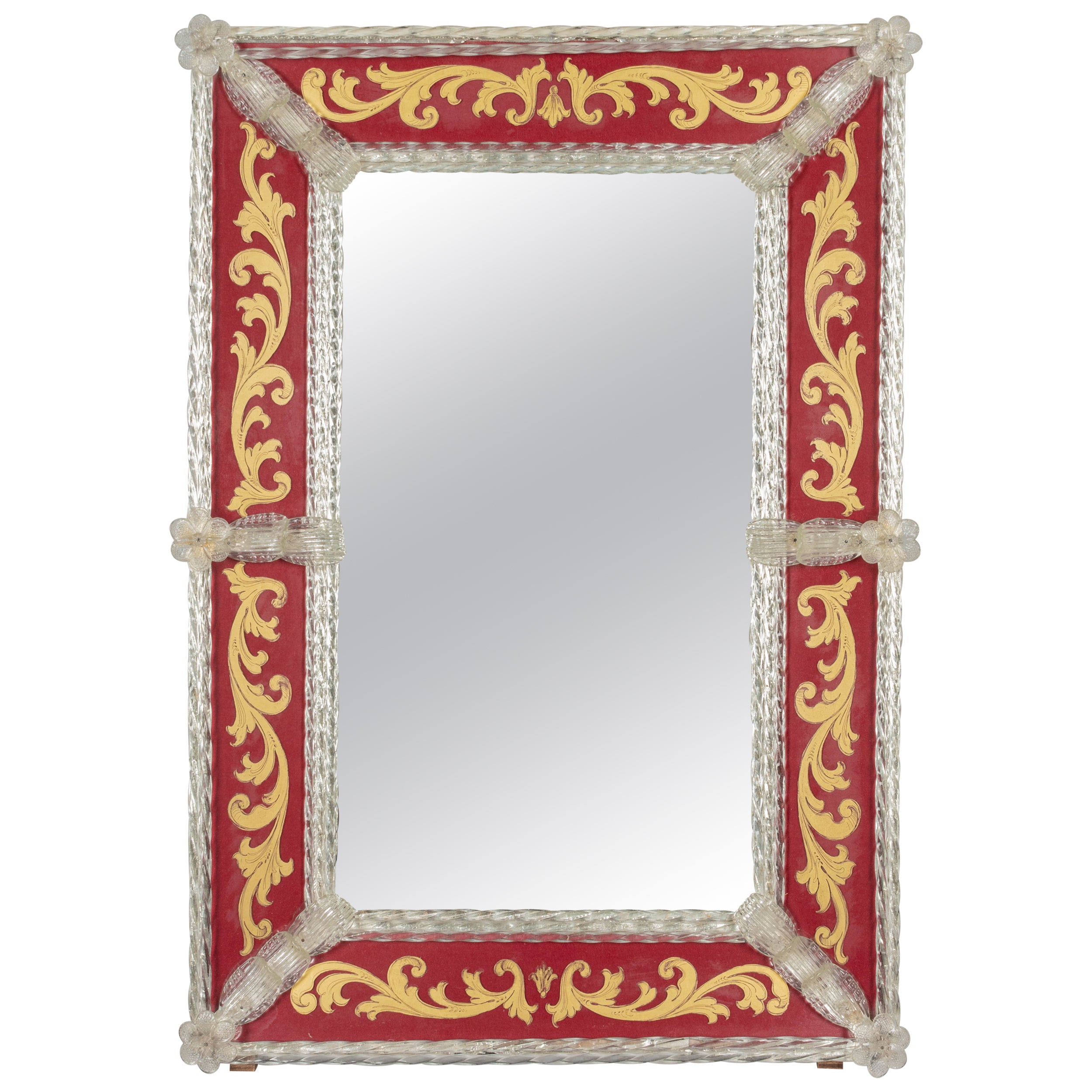 Venetian Reverse Painted Glass Mirror For Sale at 1stDibs