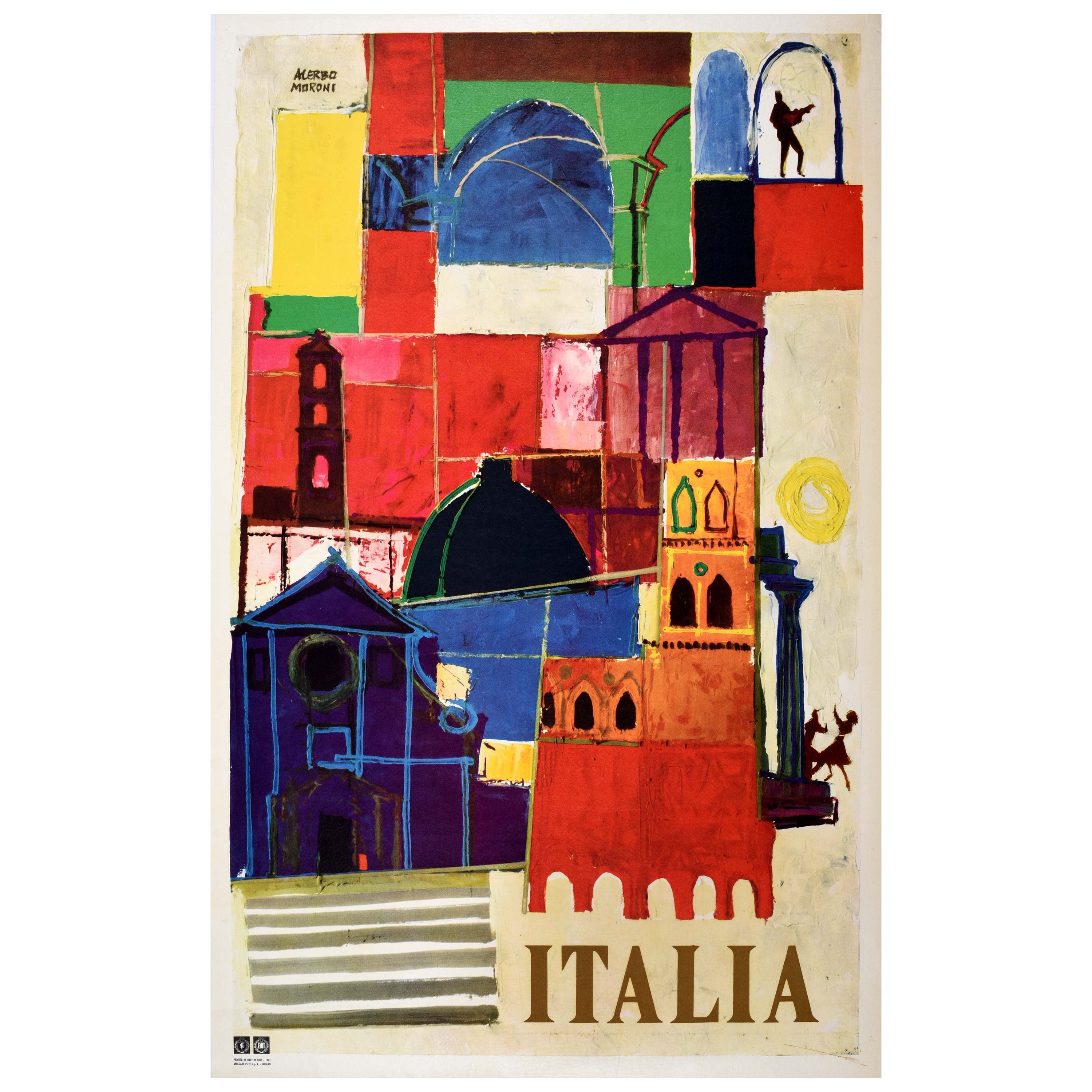Original Vintage Travel Advertising Poster Italy ENIT Moroni Midcentury ...