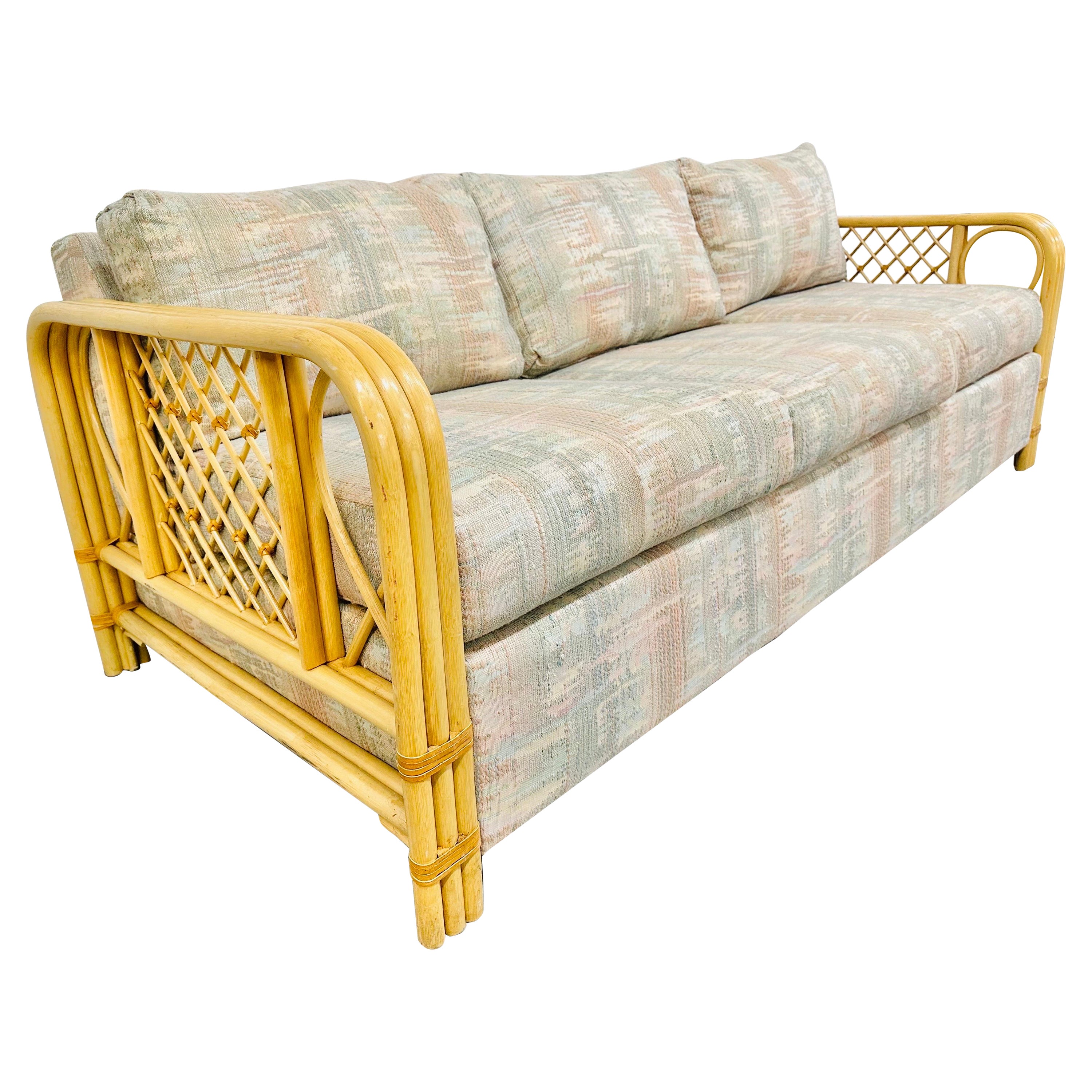 Vintage Boho Tiger Stripe Sectional Sofa at 1stDibs