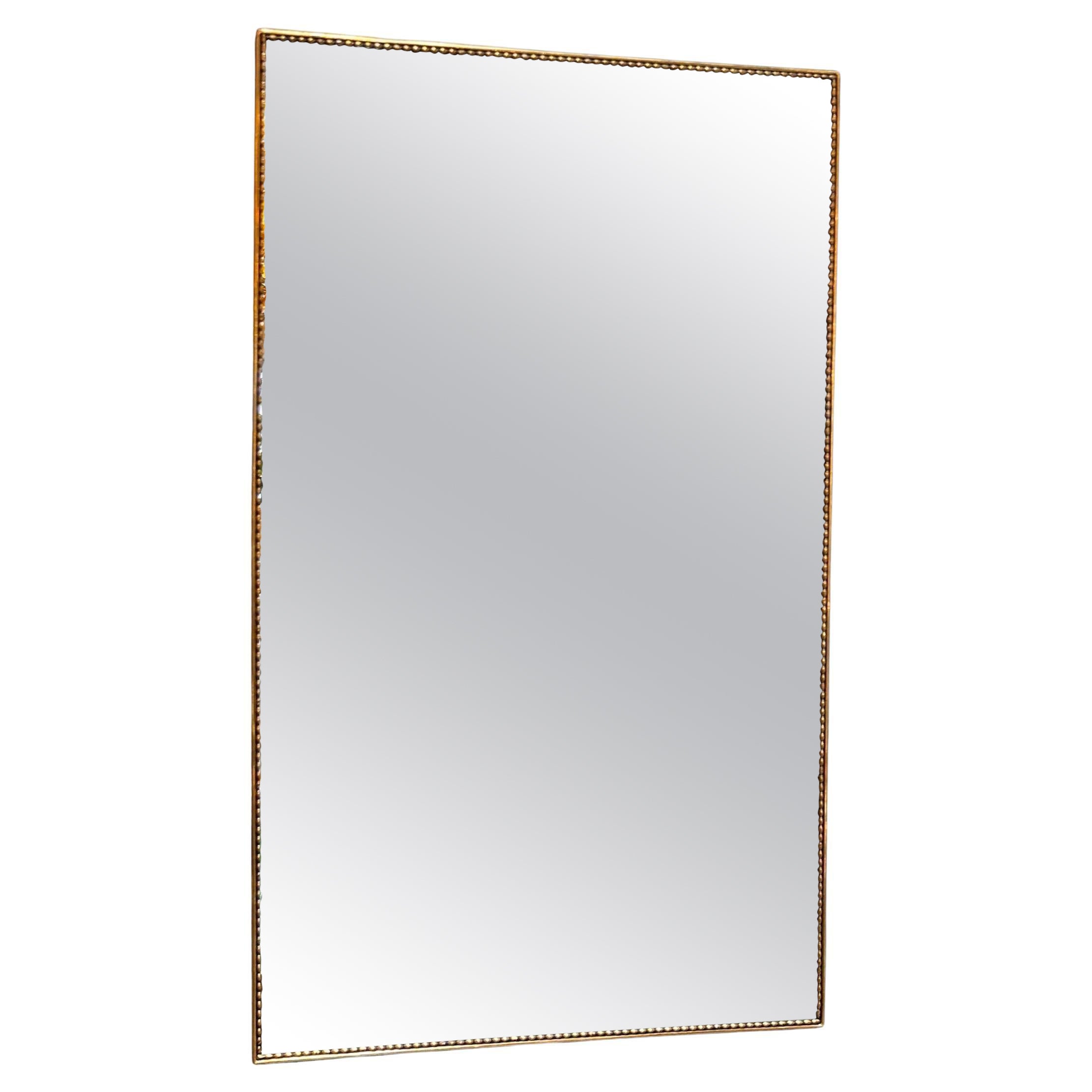 Mid Century Rectangular Brass Wall Mirror 1980s For Sale at 1stDibs