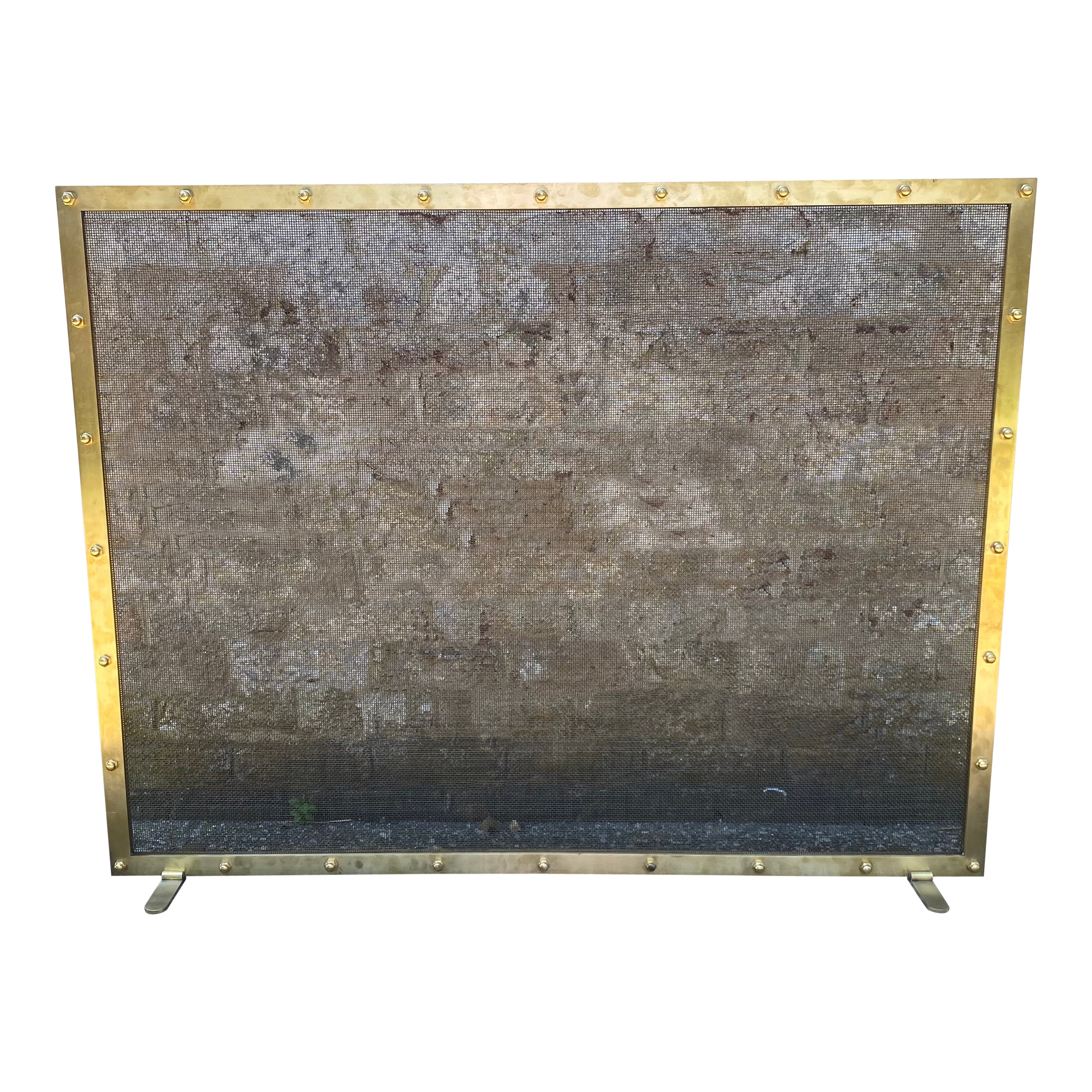 Custom Modern Metal and Brass Fireplace Screen by JED Design For Sale ...