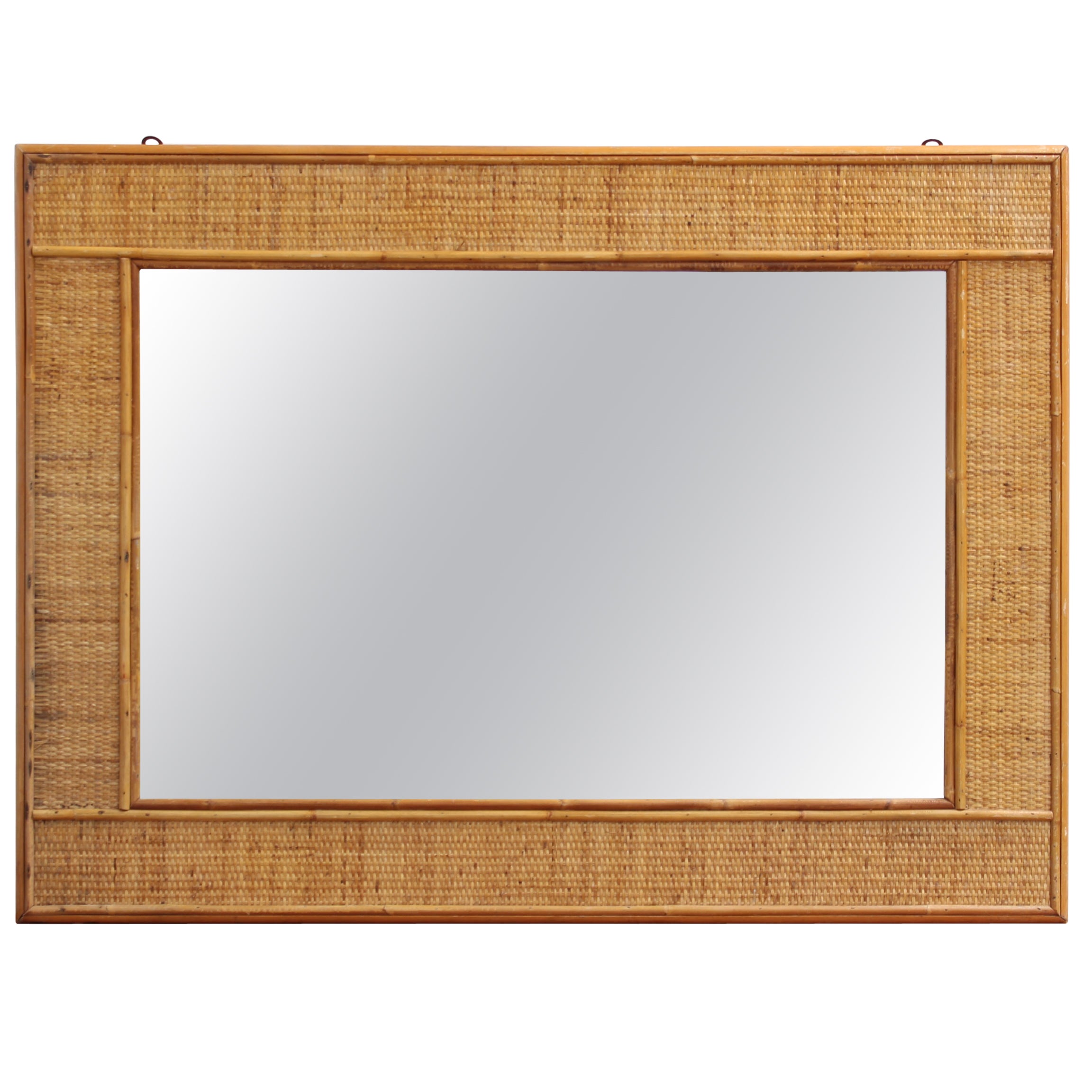 Vintage Italian Wicker and Rattan Wall Mirror (circa 1960s) For Sale at ...
