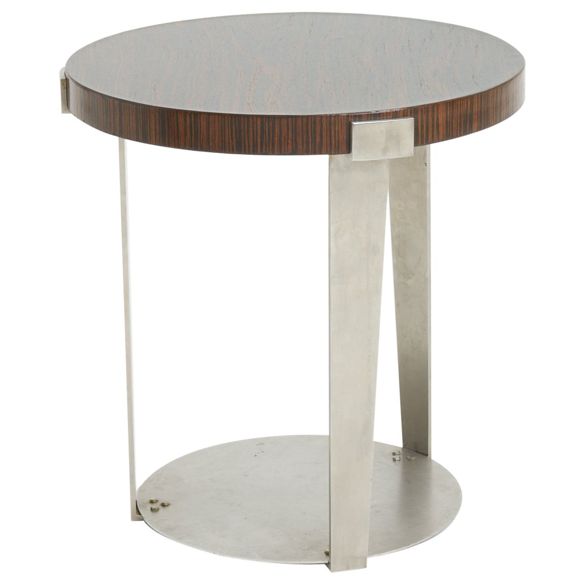 Mid-Century Steel and Macassar Side Table For Sale at 1stDibs