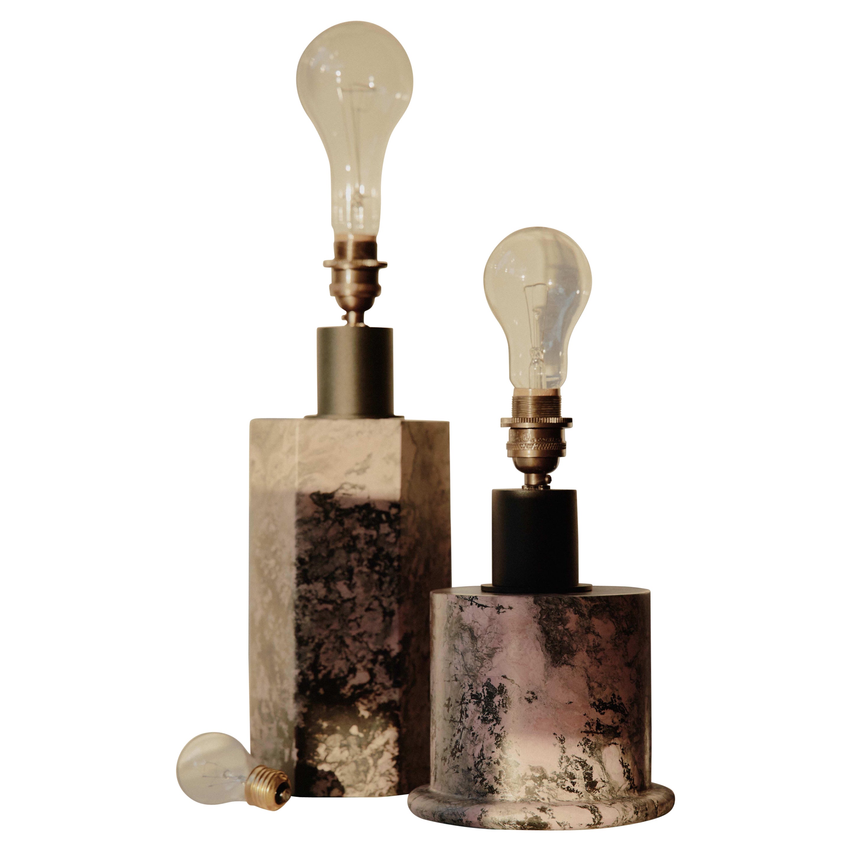 Tinatin Kilaberidze Rhodonite Table Lamps, Short For Sale at 1stDibs