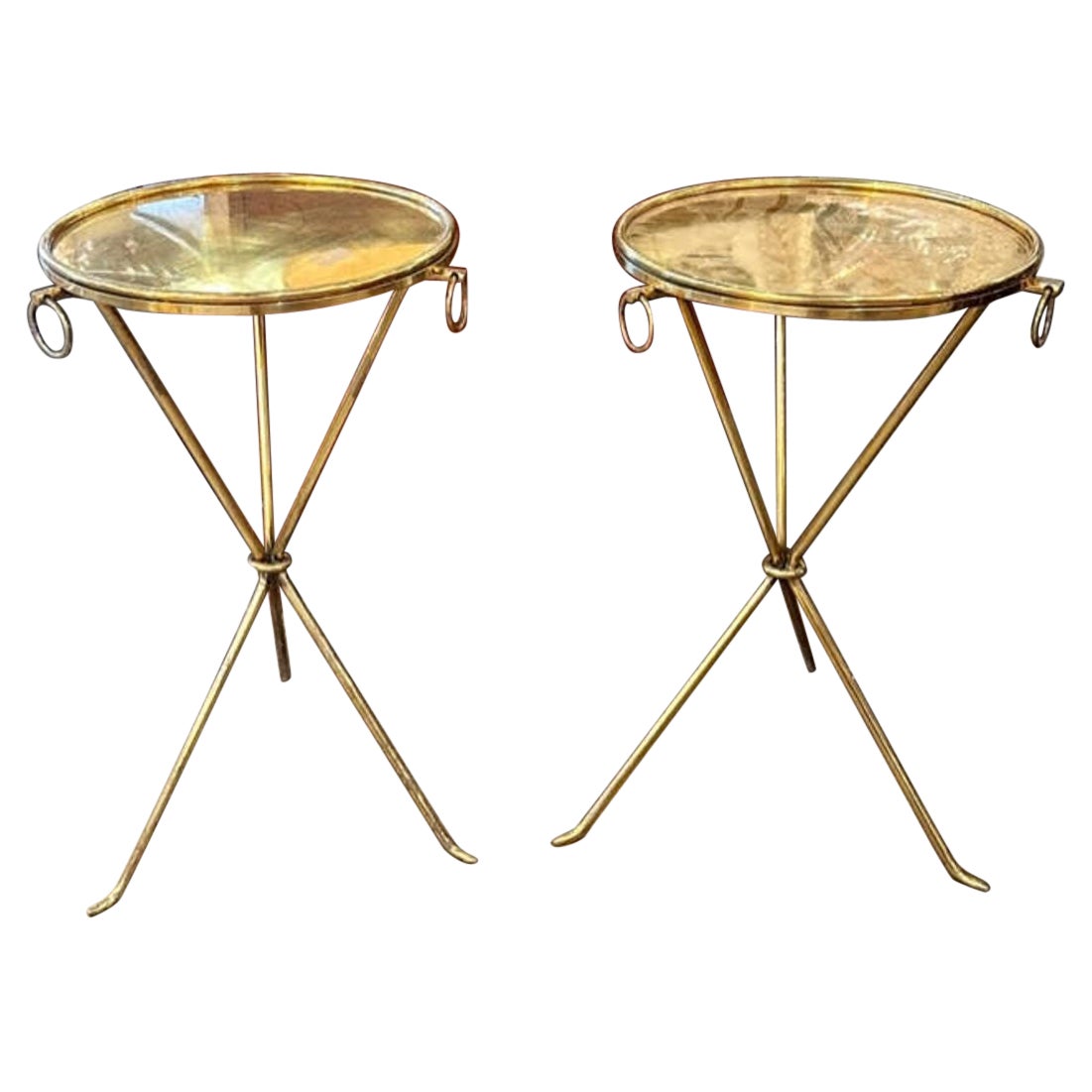 Italian MCM Style Brass Drink Tables For Sale at 1stDibs