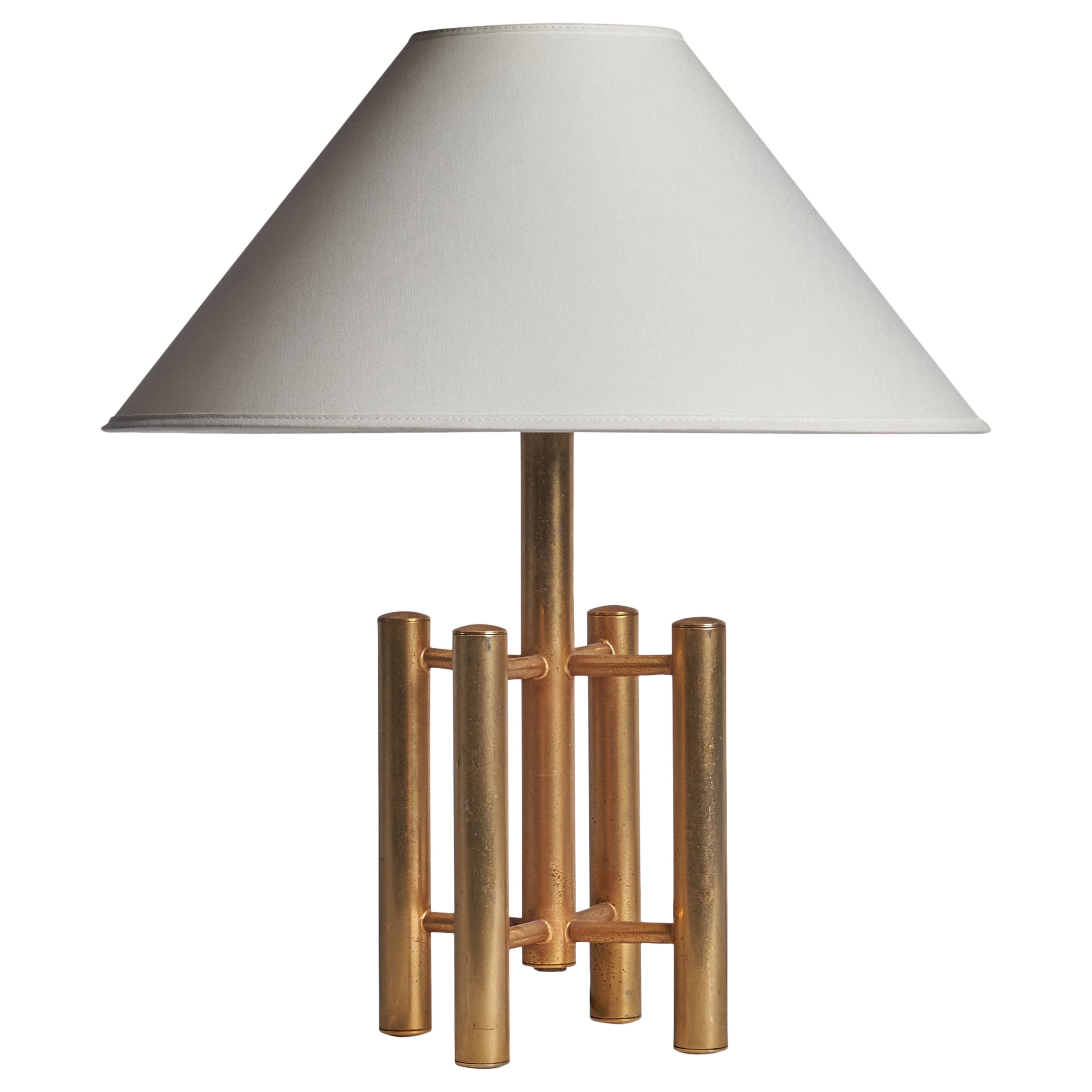 Italian Designer, Table Lamp, Brass, Italy, 1970s at 1stDibs