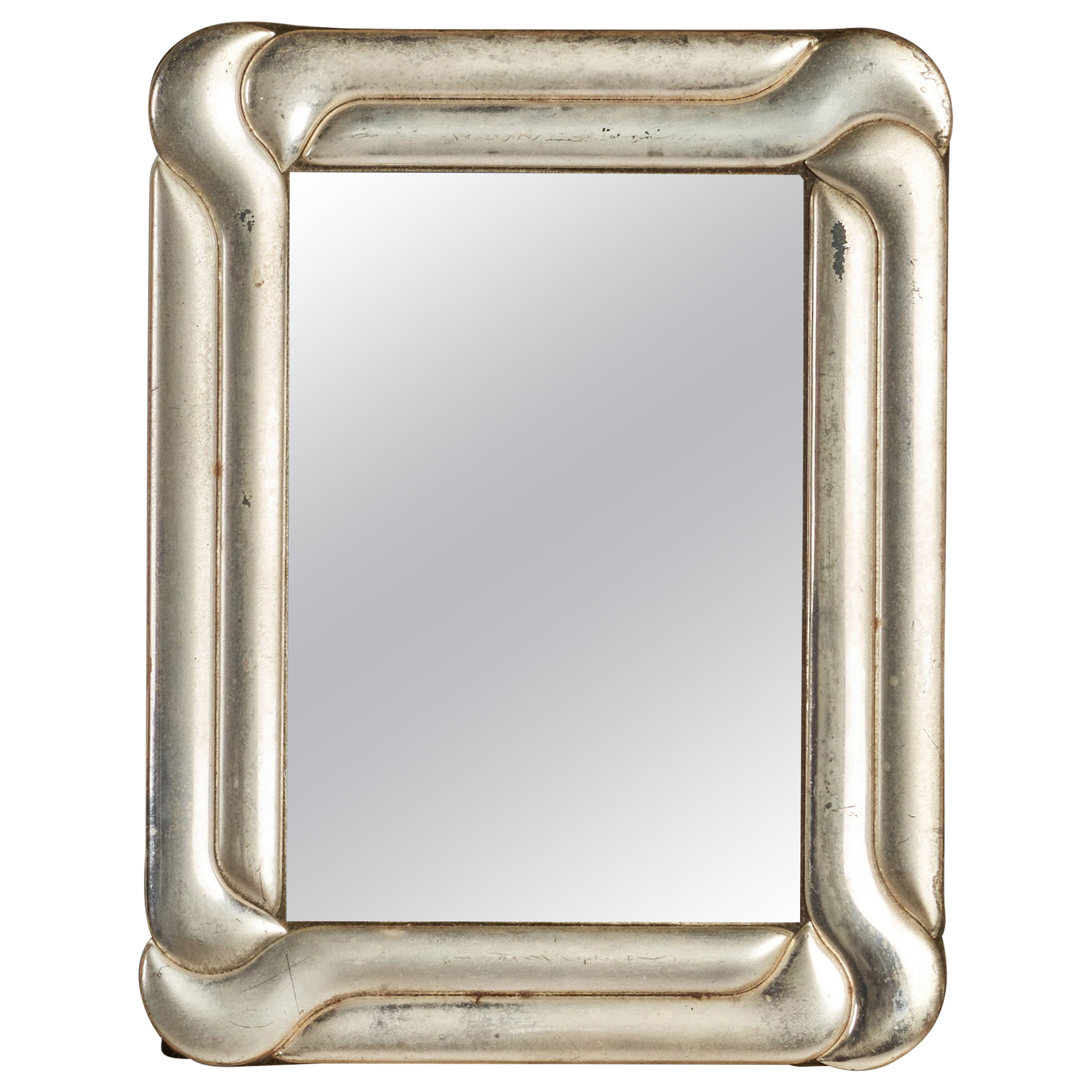 Italian Designer, Small Wall Mirror, Sterling Silver, Mirror Glass ...