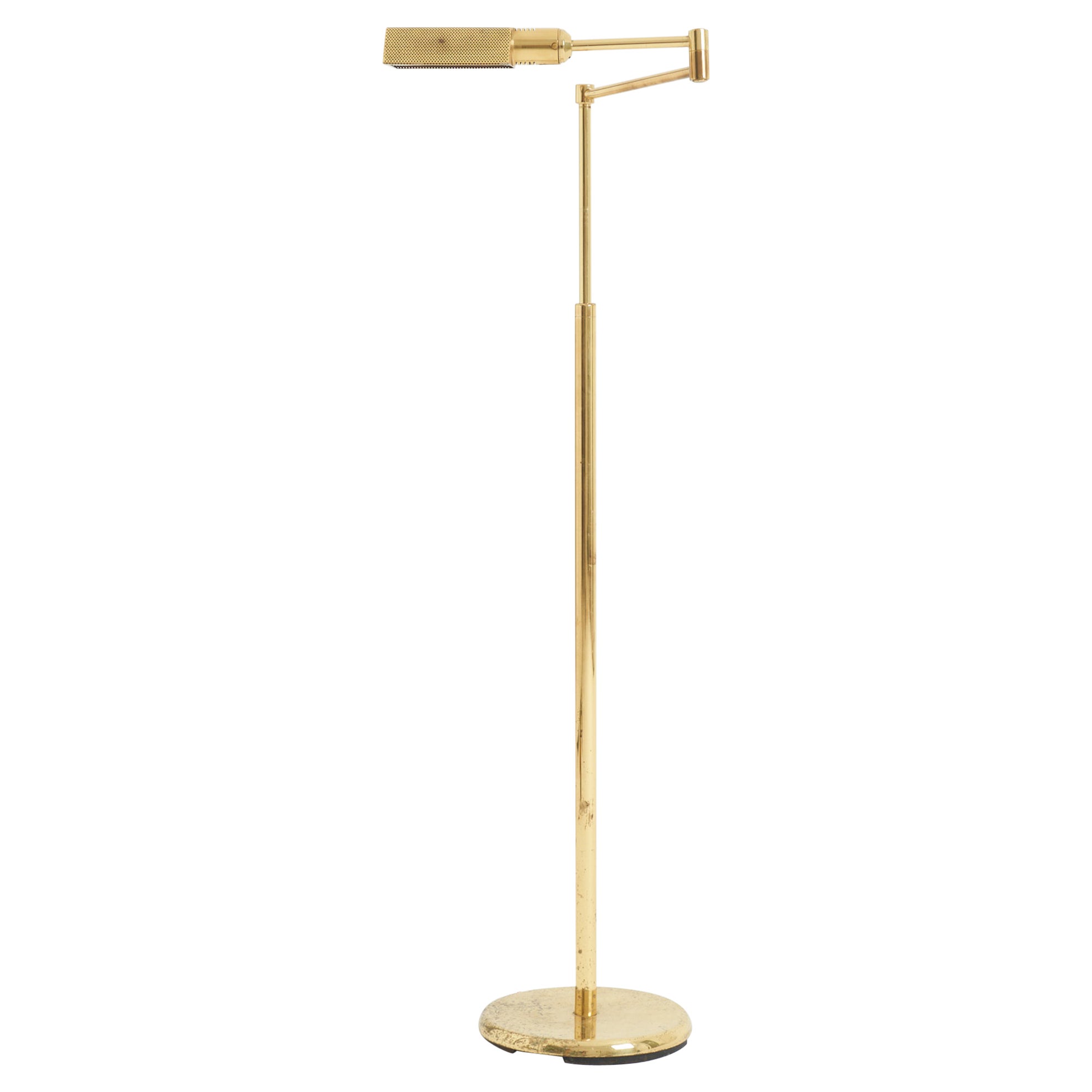 Brass Reading Floor Lamp For Sale at 1stDibs