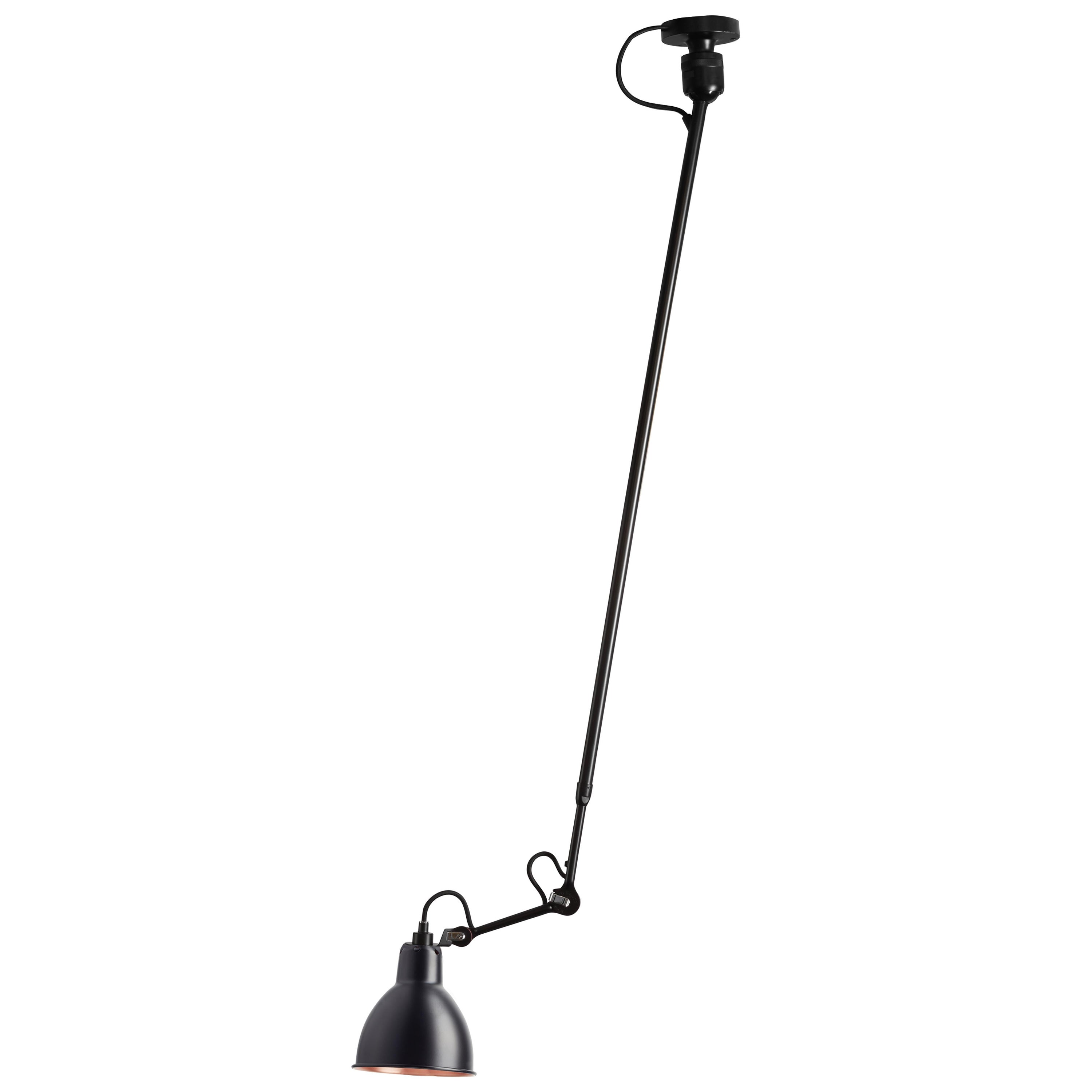 DCW Editions La Lampe Gras N°302 L Pendant Light in Black Arm and Raw Copper Shade For Sale at ...