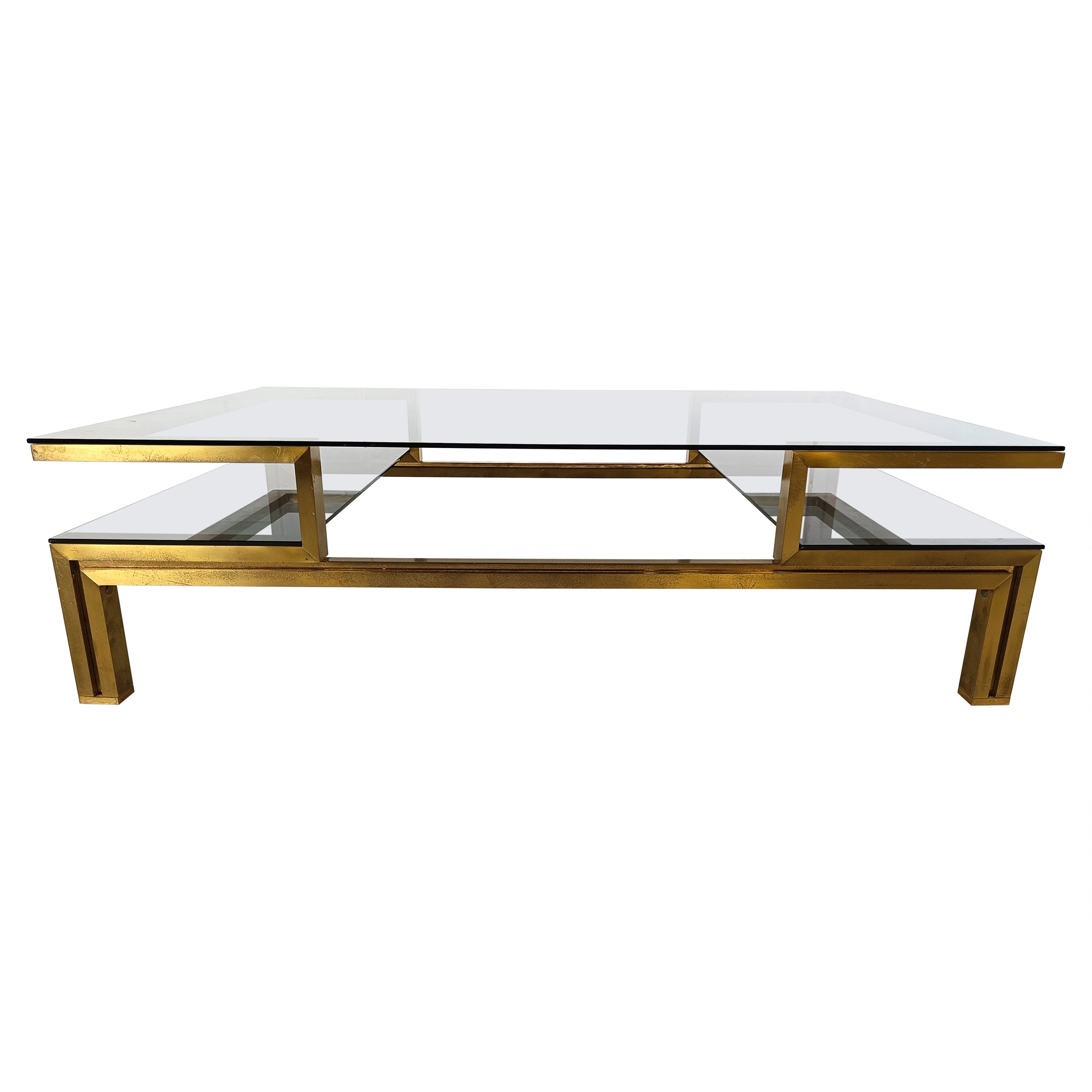 Brass coffee table by Guy Lefevre, 1970s For Sale at 1stDibs