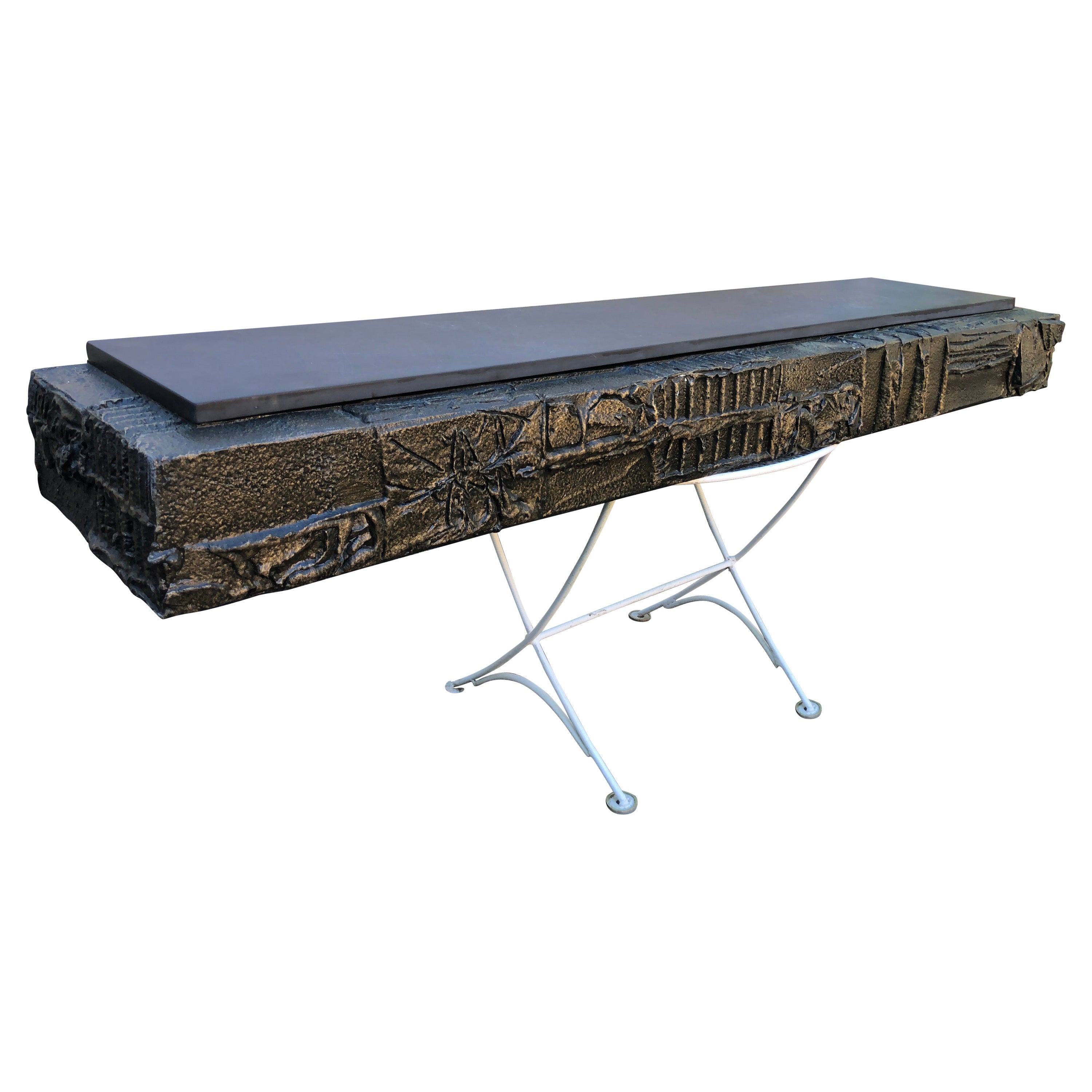 Fantastic Paul Evans Brutalist Goop Wall Console Table Mid-Century Modern For Sale at 1stDibs