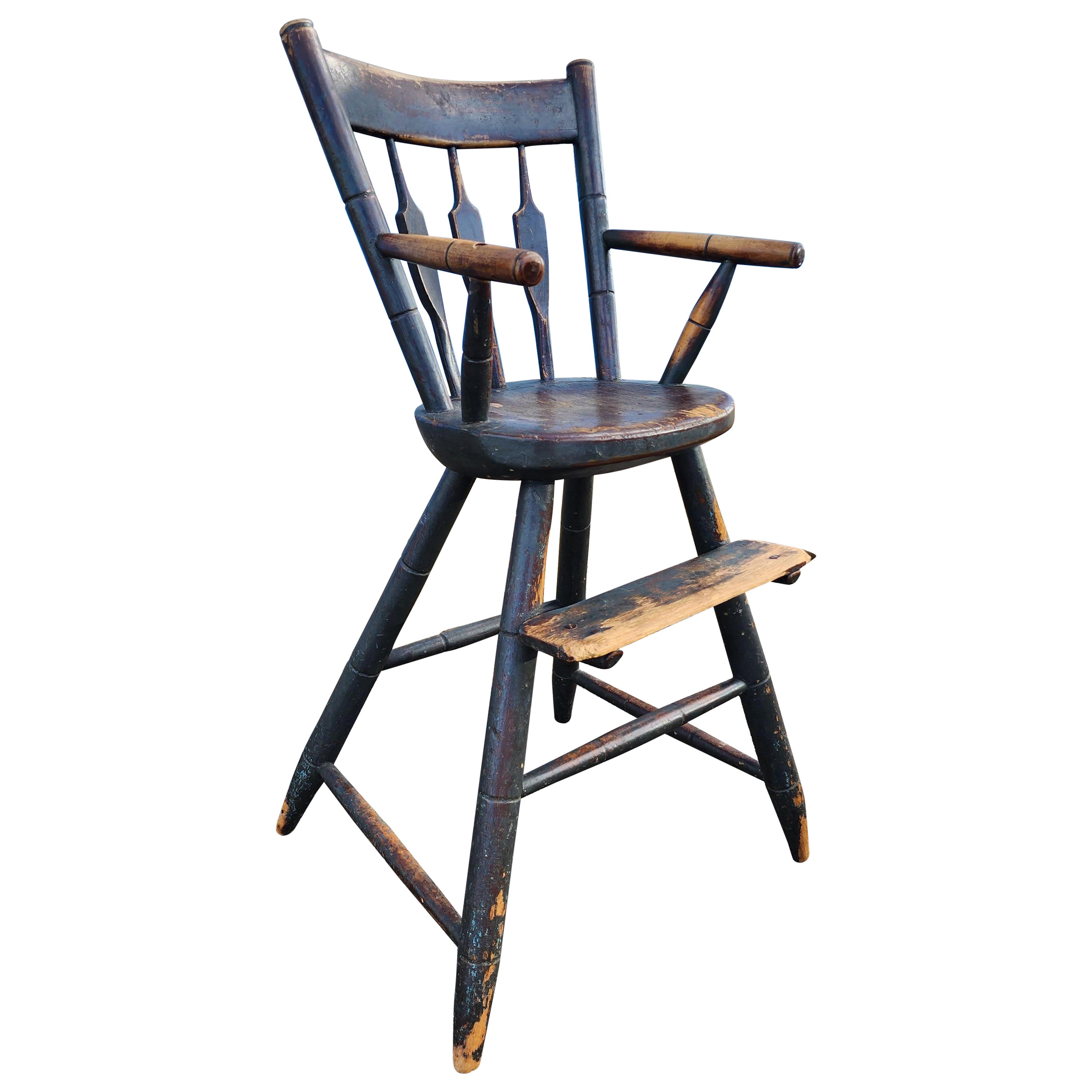 Windsor Highchair In Original Paint American Circa 1820 For Sale at 1stDibs