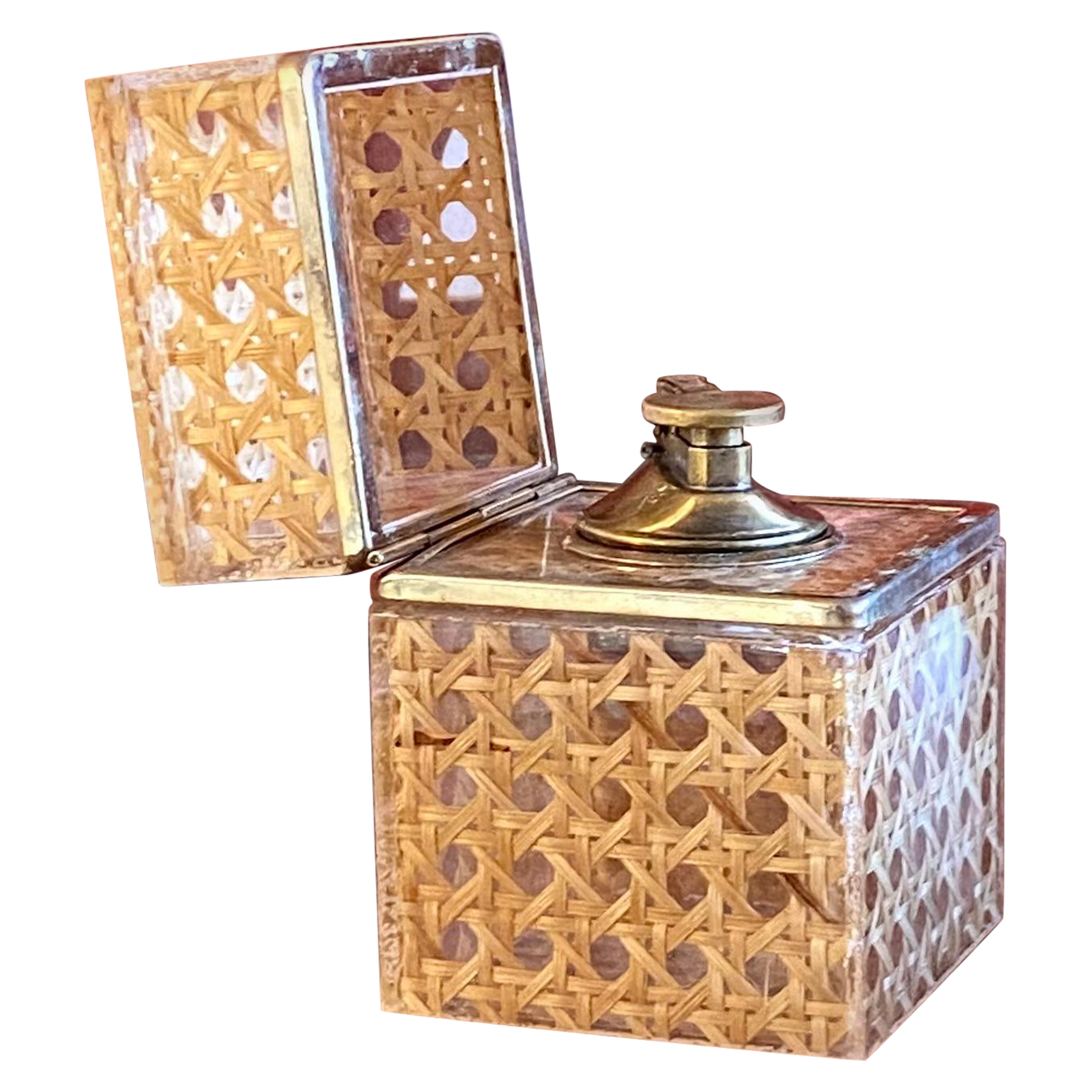 Vintage Faceted Lucite Table Lighter For Sale at 1stDibs