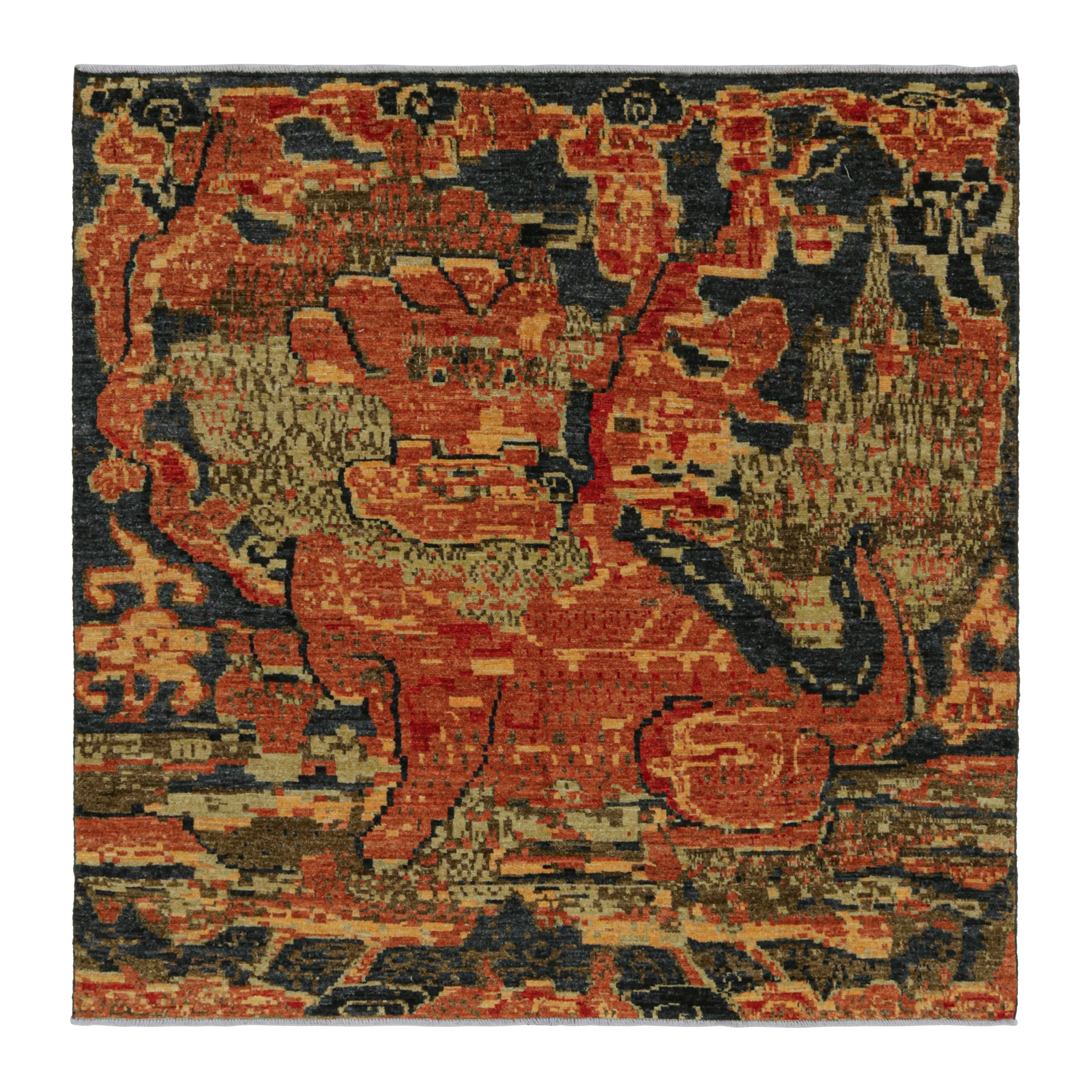 Rug and Kilim’s European Style Flatweave Rug in Cream with Floral ...