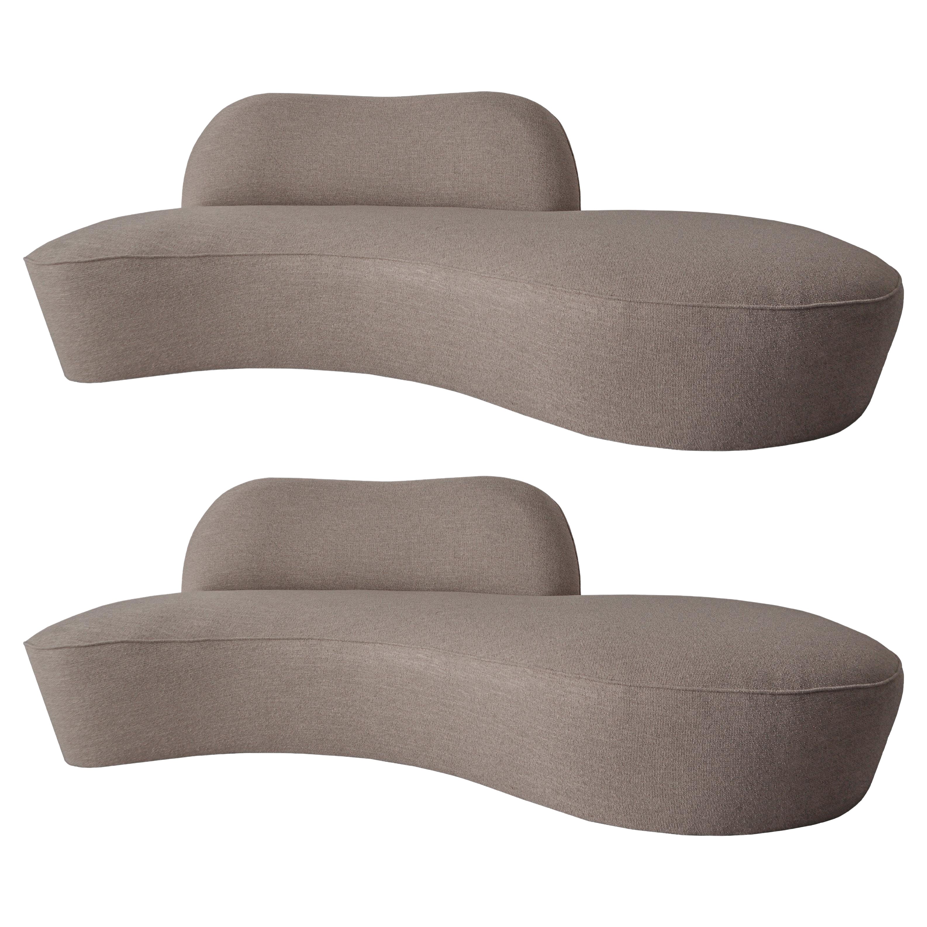 White Curved Zoe Cloud Sofa by Vladimir Kagan for American Leather ...