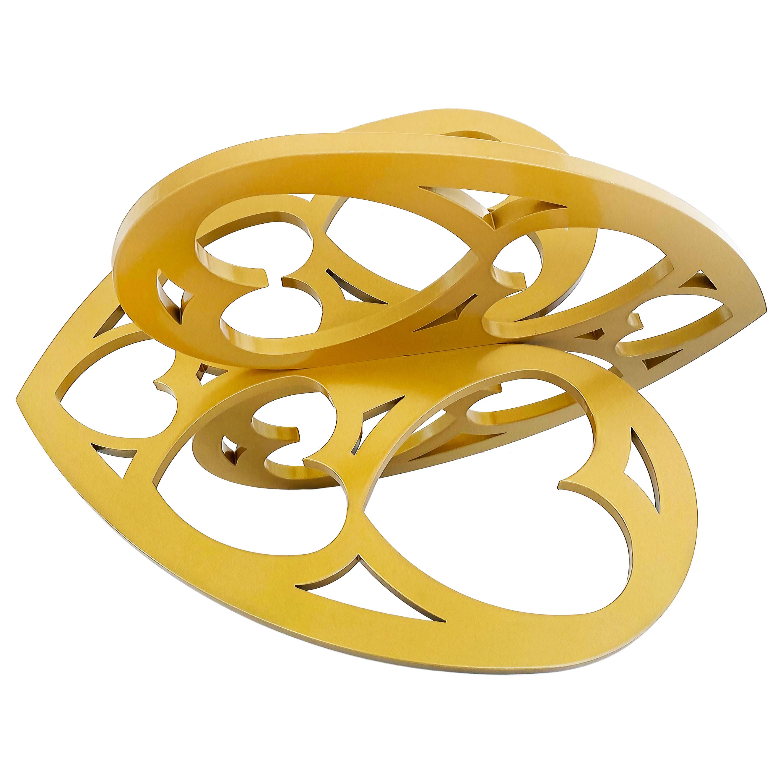 Aluminum, Epoxy Resin Interlocking Hearts Sculpture by Michael Gitter ...