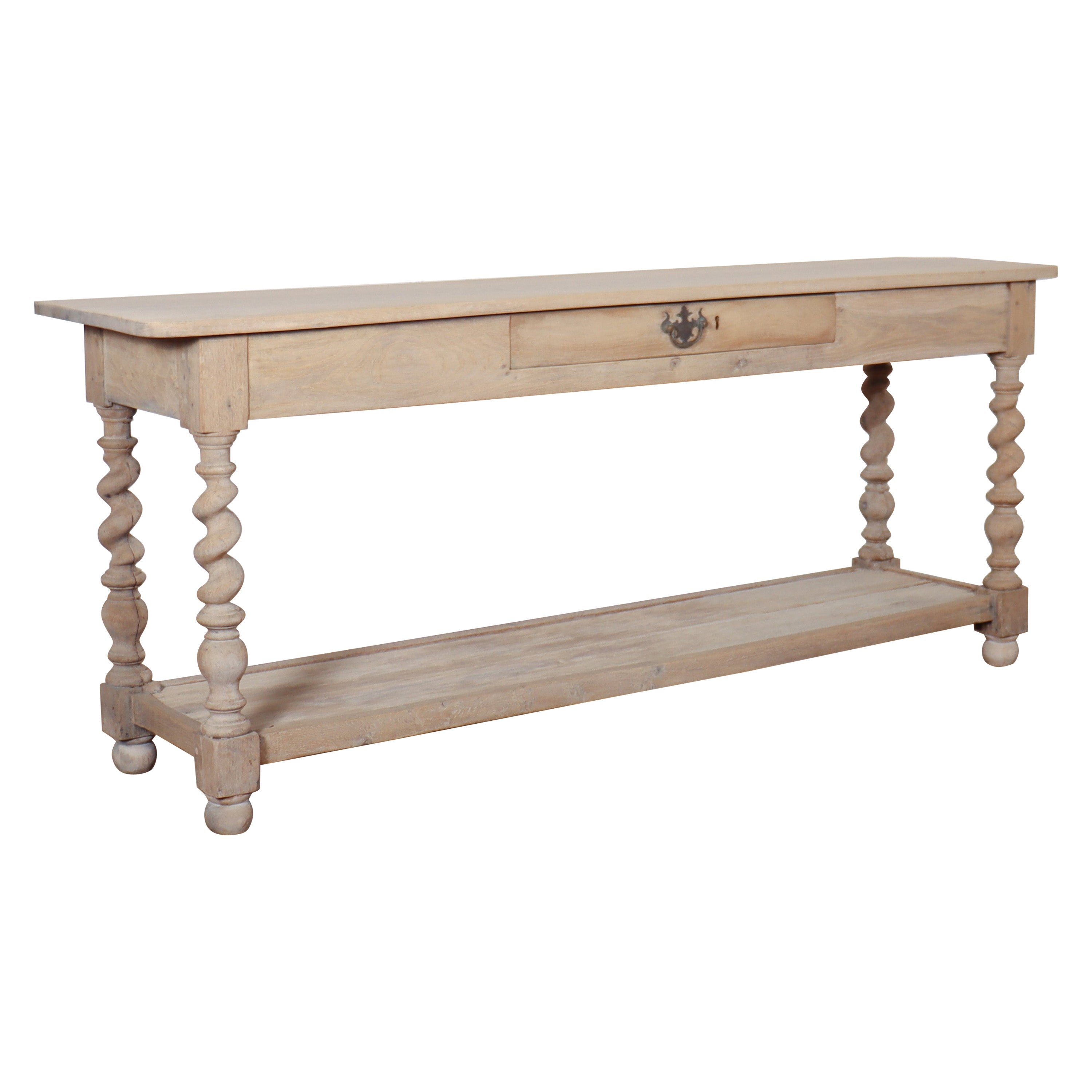 Minimalist Monumental Altar Bleached Oak Console Table For Sale at 1stDibs