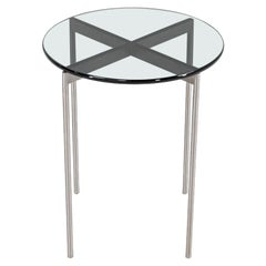 Custom Gratz Industries Side Tables in Solid Stainless Steel with Glass ...