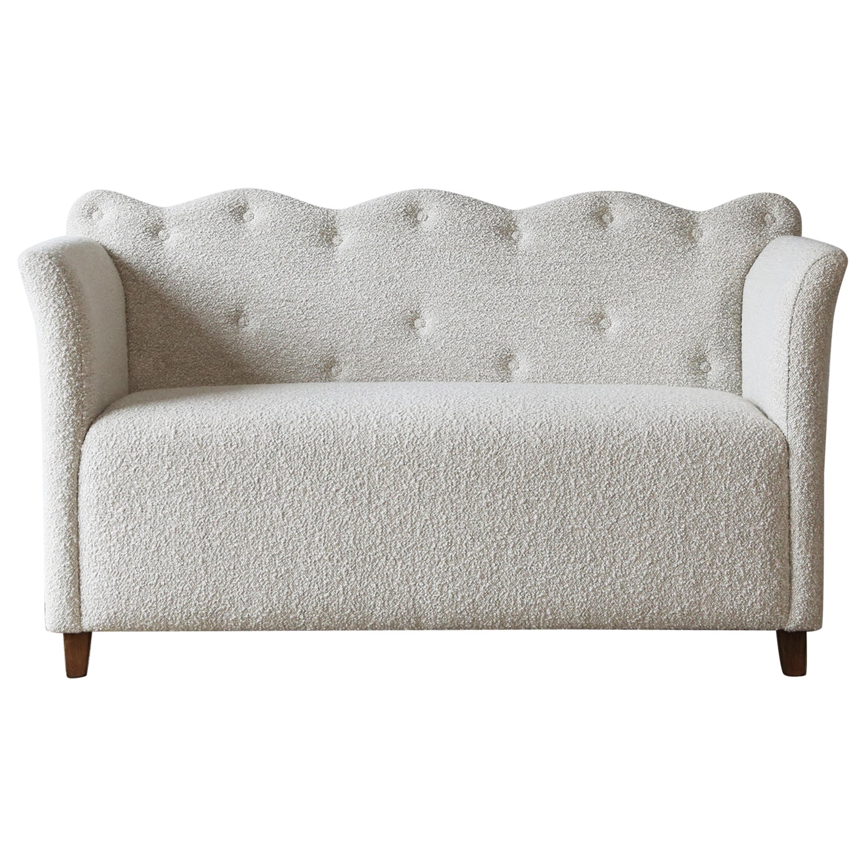 Grand Boomerang Sofa Upholstered in Luxurious Grey Tibetan Wool For ...